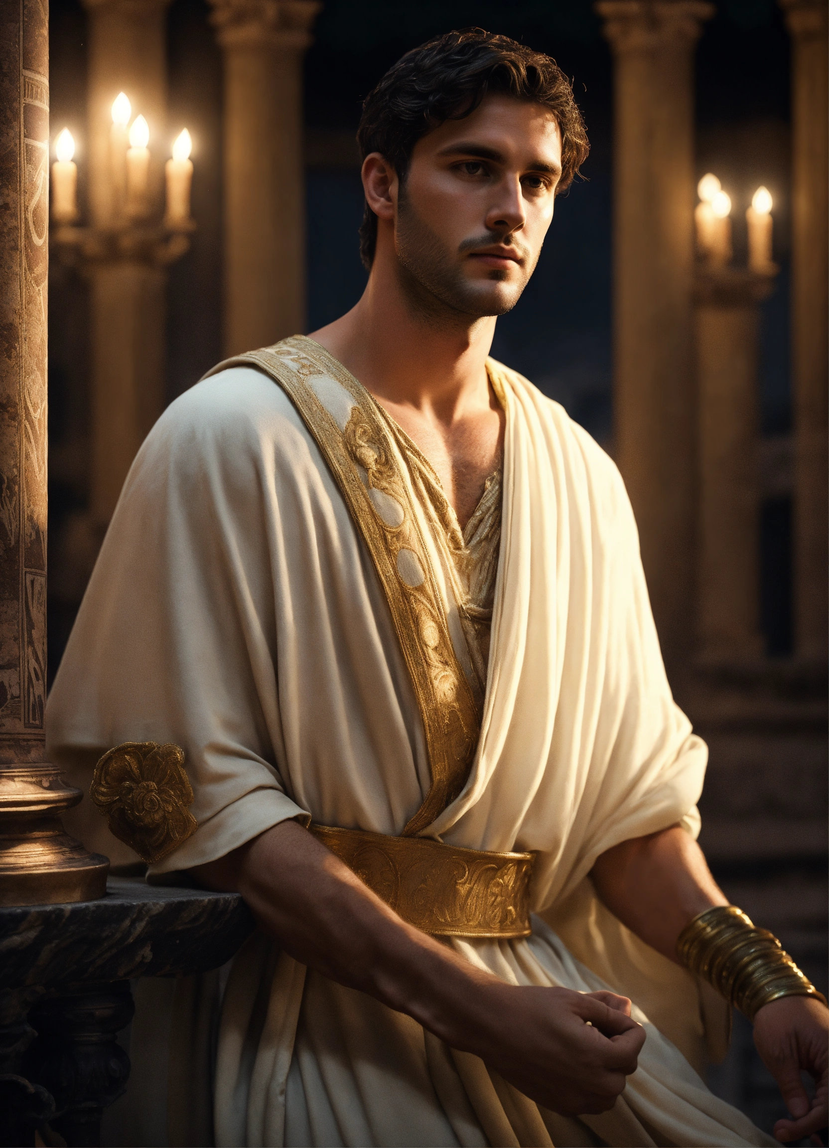 Lexica - A young rich handsome roman man wearing a light-colored tunic ...