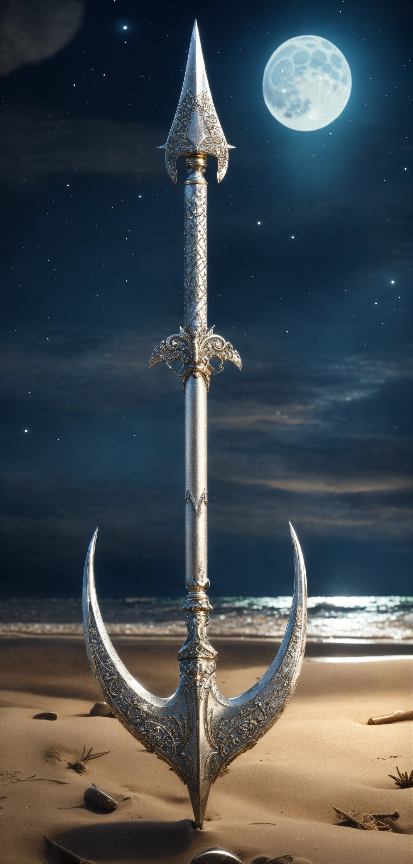 Lexica - 8k, picture of a narrow and delicate gezackte throwing harpoon ...