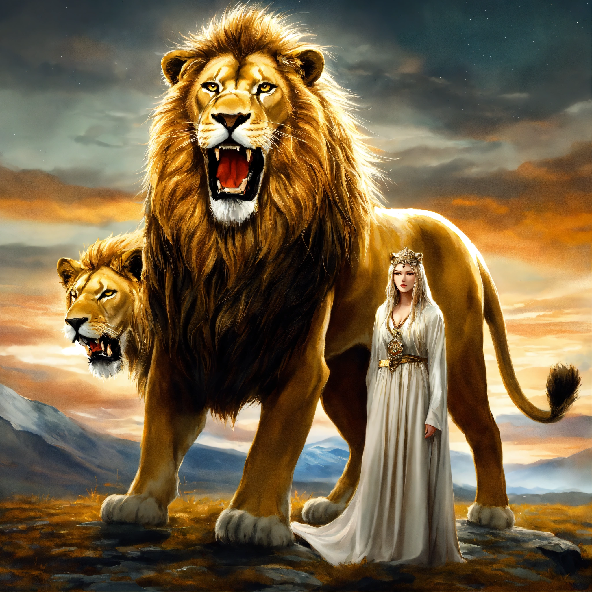 Lexica - Woman, norse mythology, lion spirit with ghost shaped ...