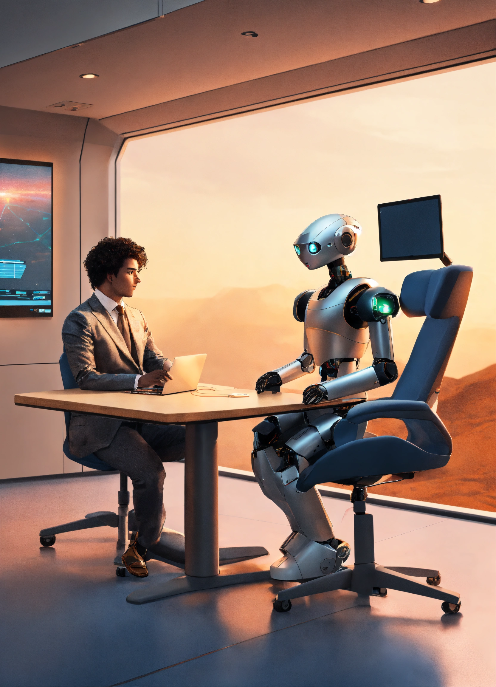 Lexica - A CEO and a co-pilot (humanoid robot) on a rocket ship and the ...