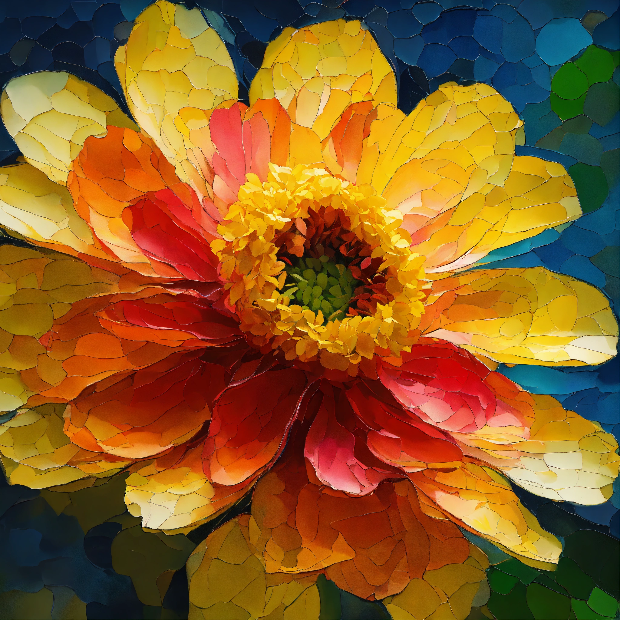 Lexica - Flower, oil painting, transparent, in style, generative art ...