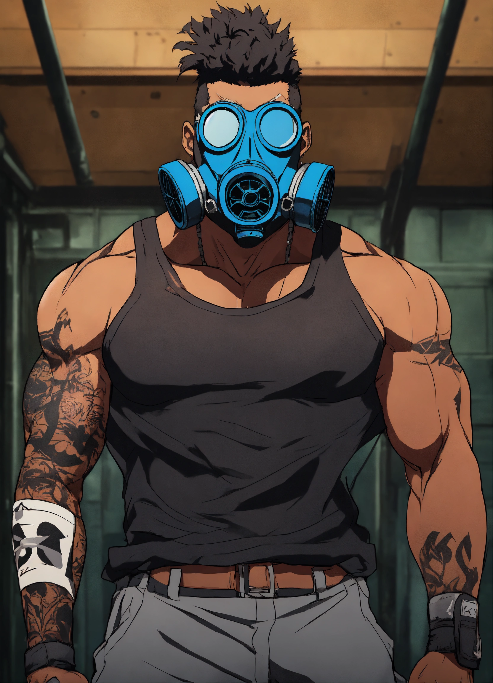 Lexica - Man of Samoan descent, brown skin, black tribal tattoos ...