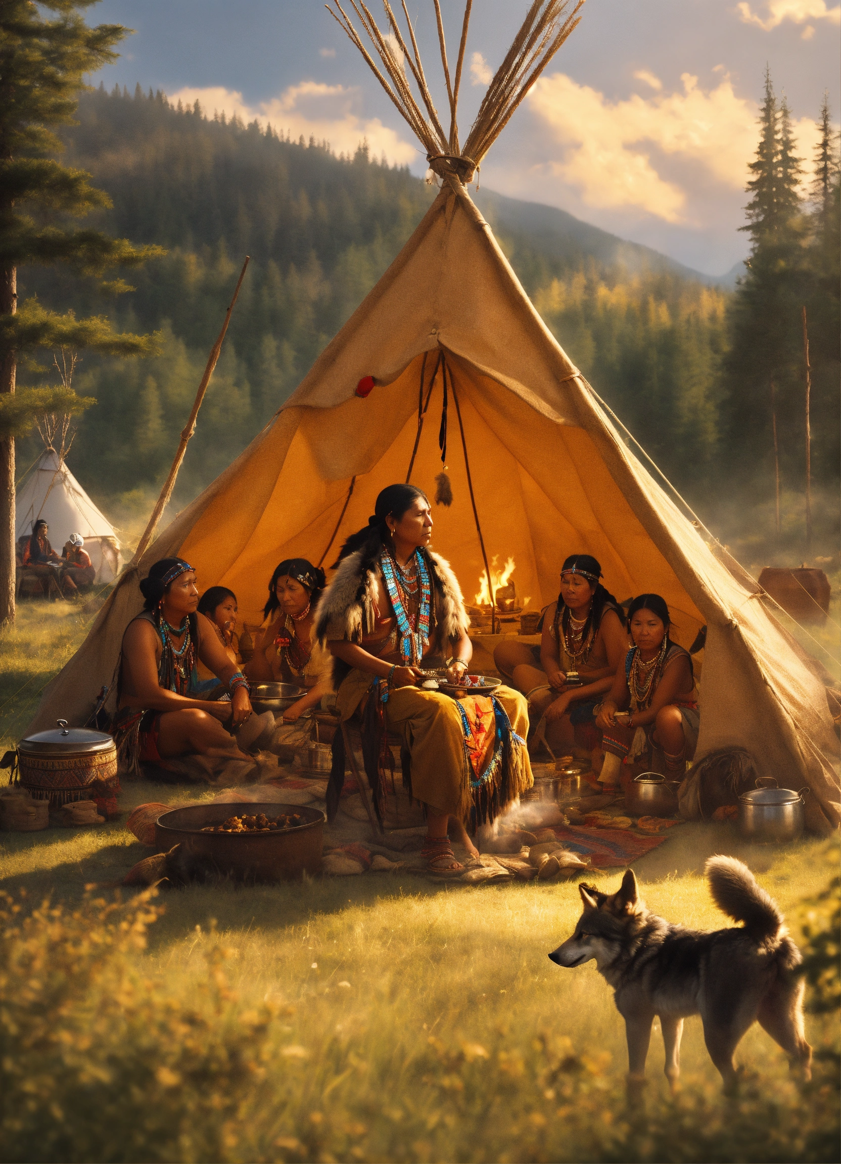 Lexica - Native American tribes, inside the tent , in the tribal region ...
