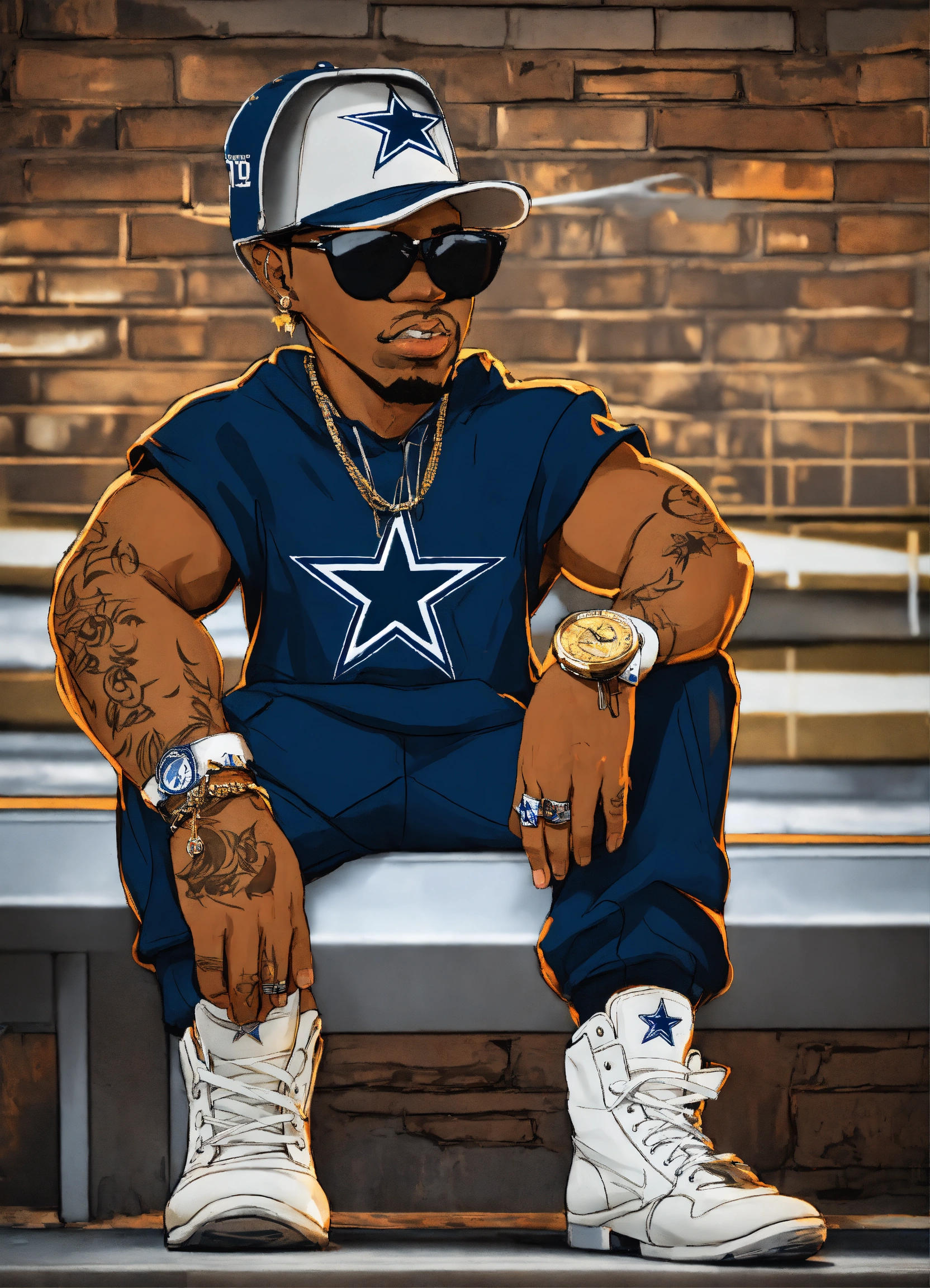 Lexica - Hip hop art style Dallas Cowboys mascot boondocks