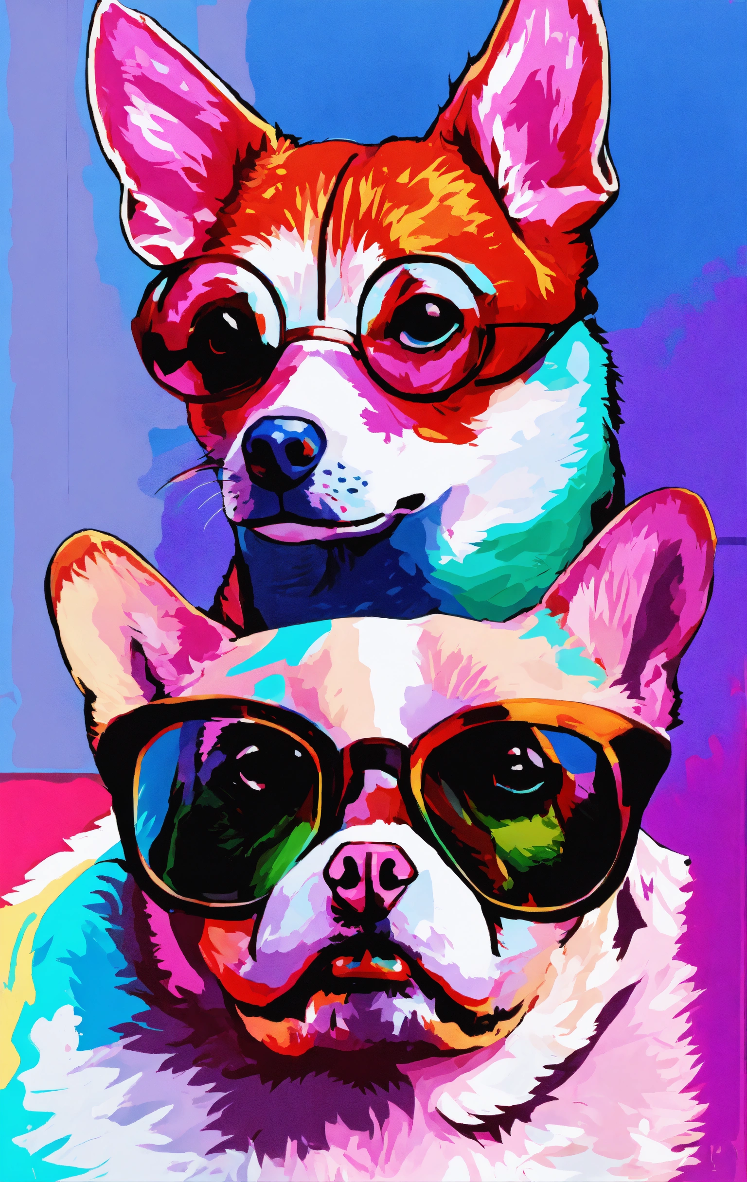 Lexica - A red dog-vet in pop art style