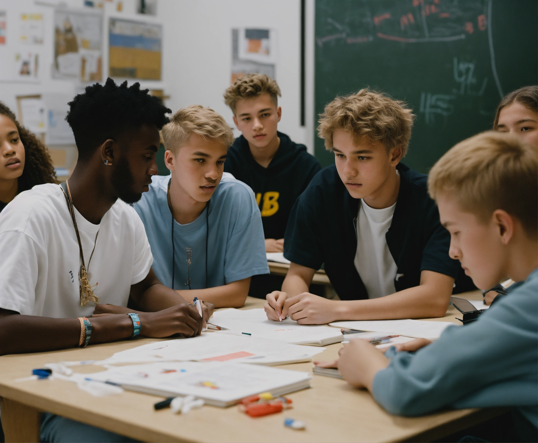 Lexica - Group of white kids 12 to 19 years old learners, in class ...