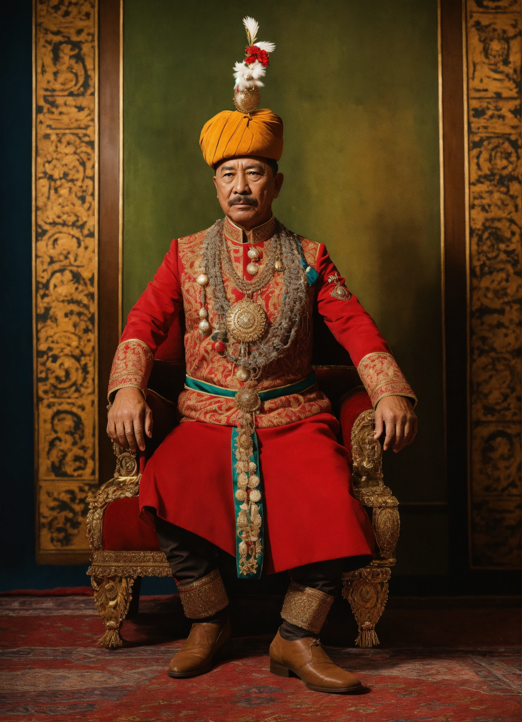 Lexica - A ruthless dictator wearing bohemian attire and giving a ...