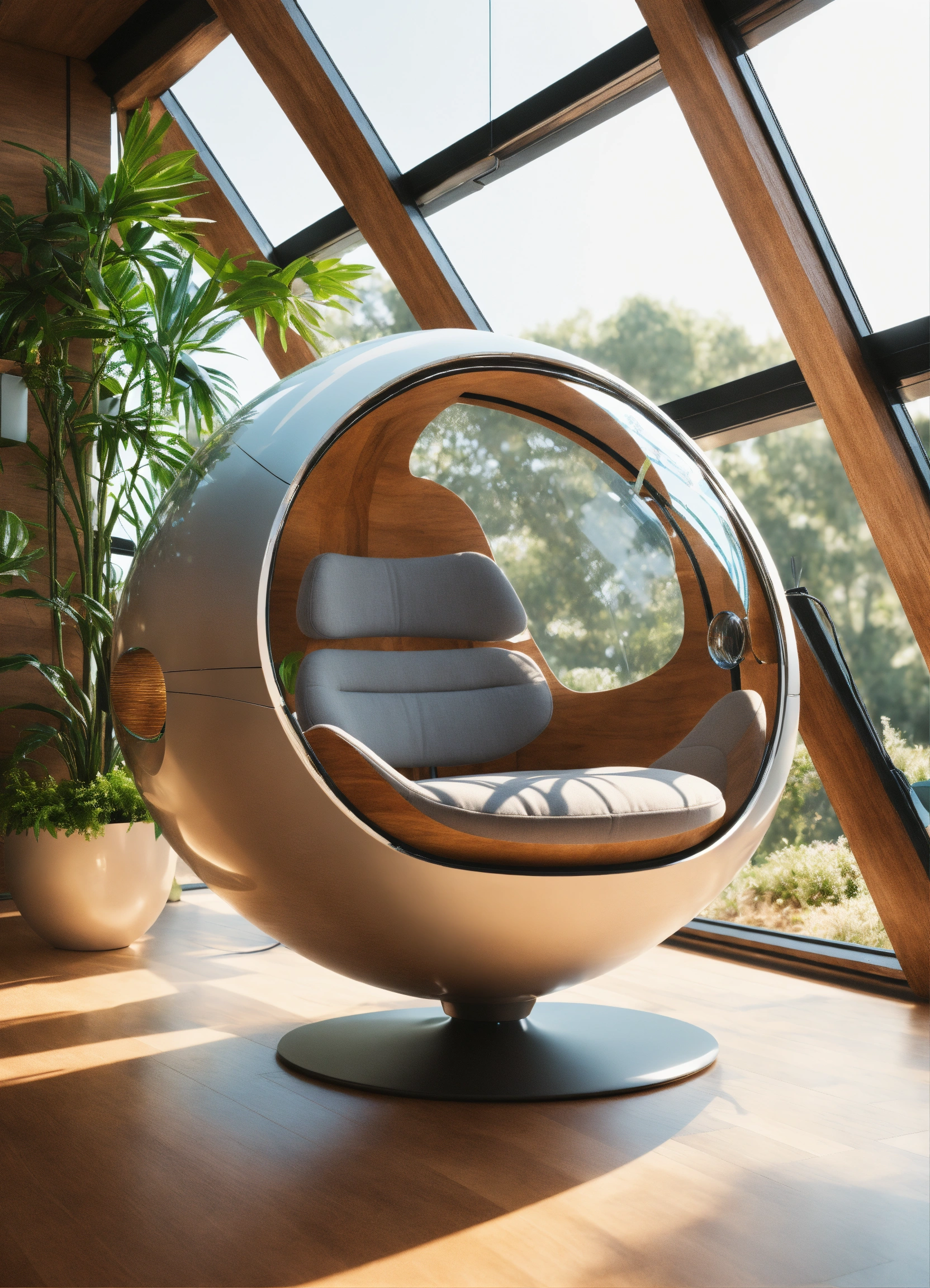 Lexica - Futuristic sci-fi pod chair, Flat Design, Product-View ...