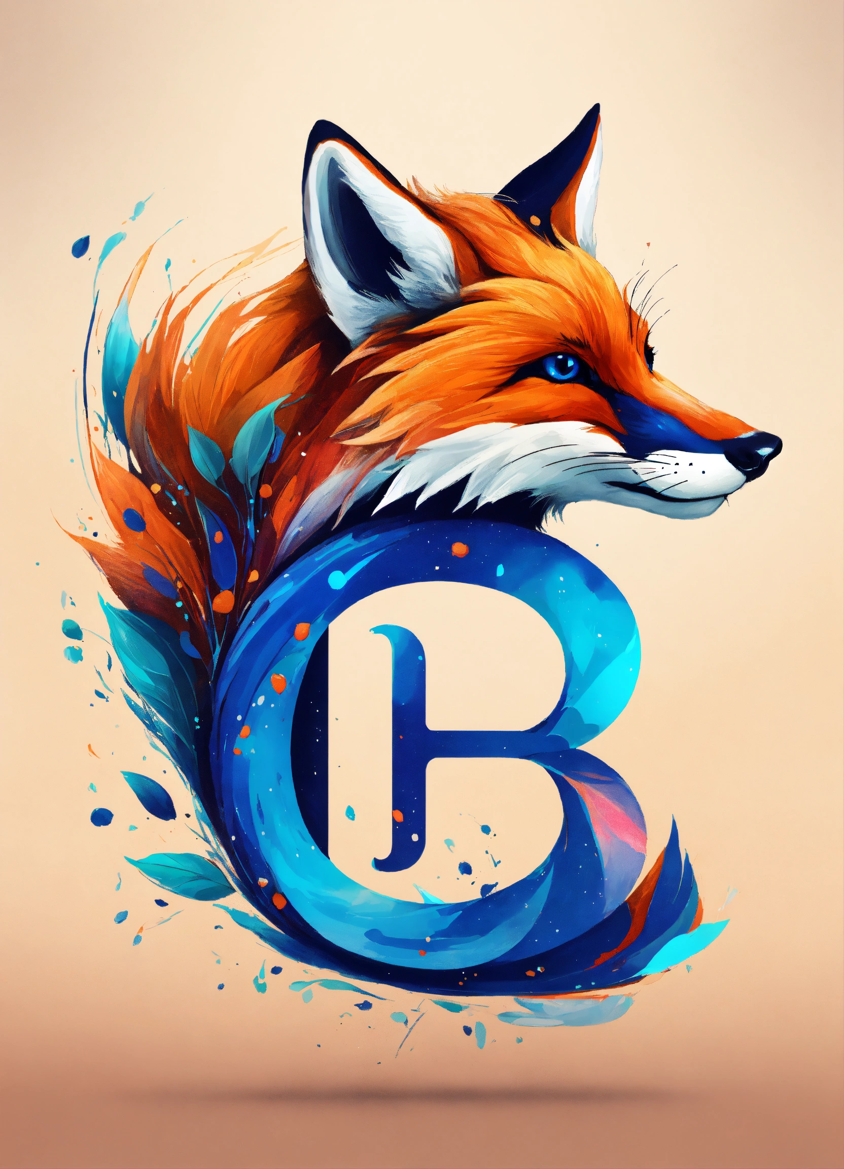 Lexica - A stunning illustration logo for an design company, called blue fox design denuppercase ...