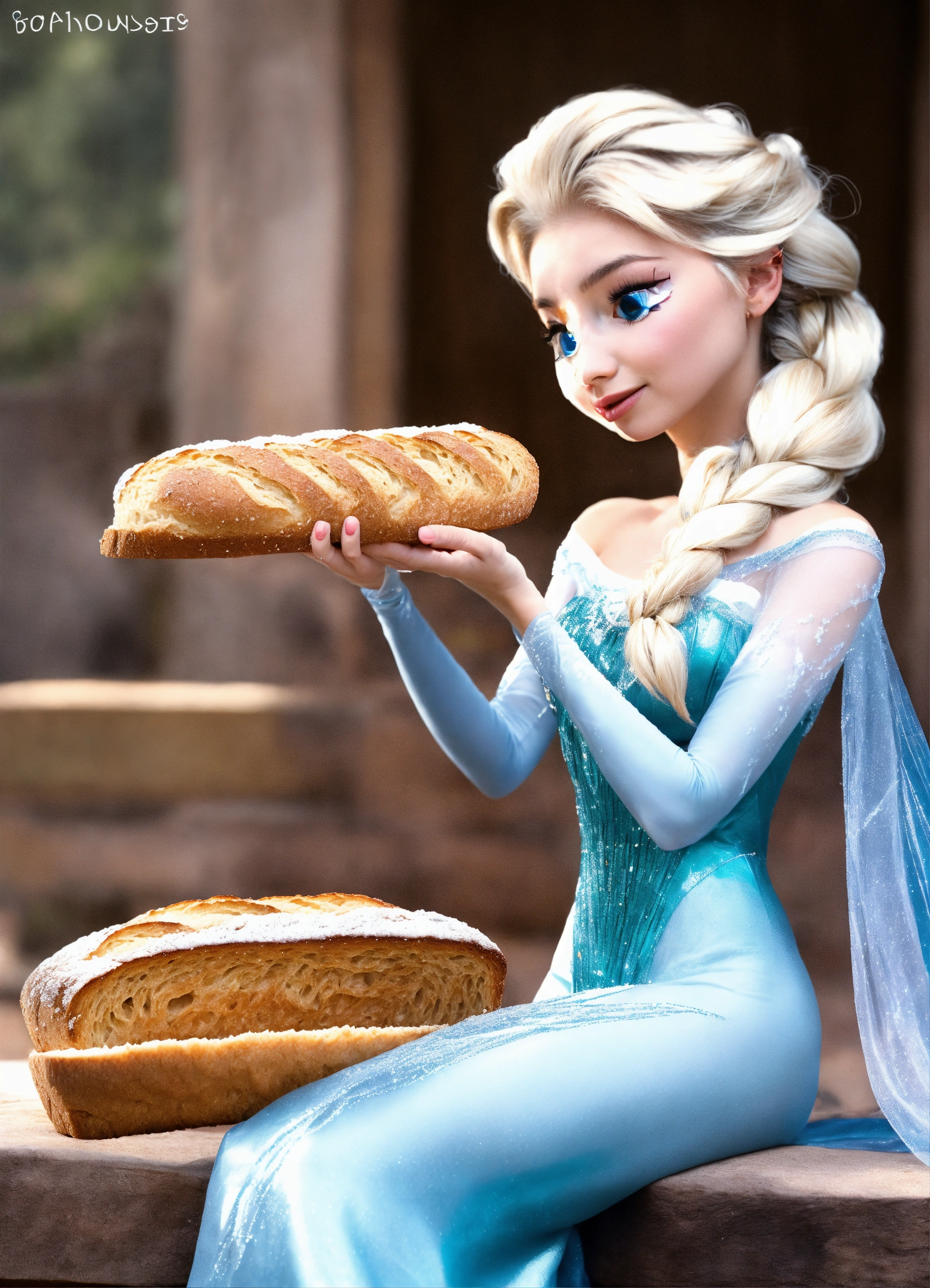 Lexica - Elsa eats bread