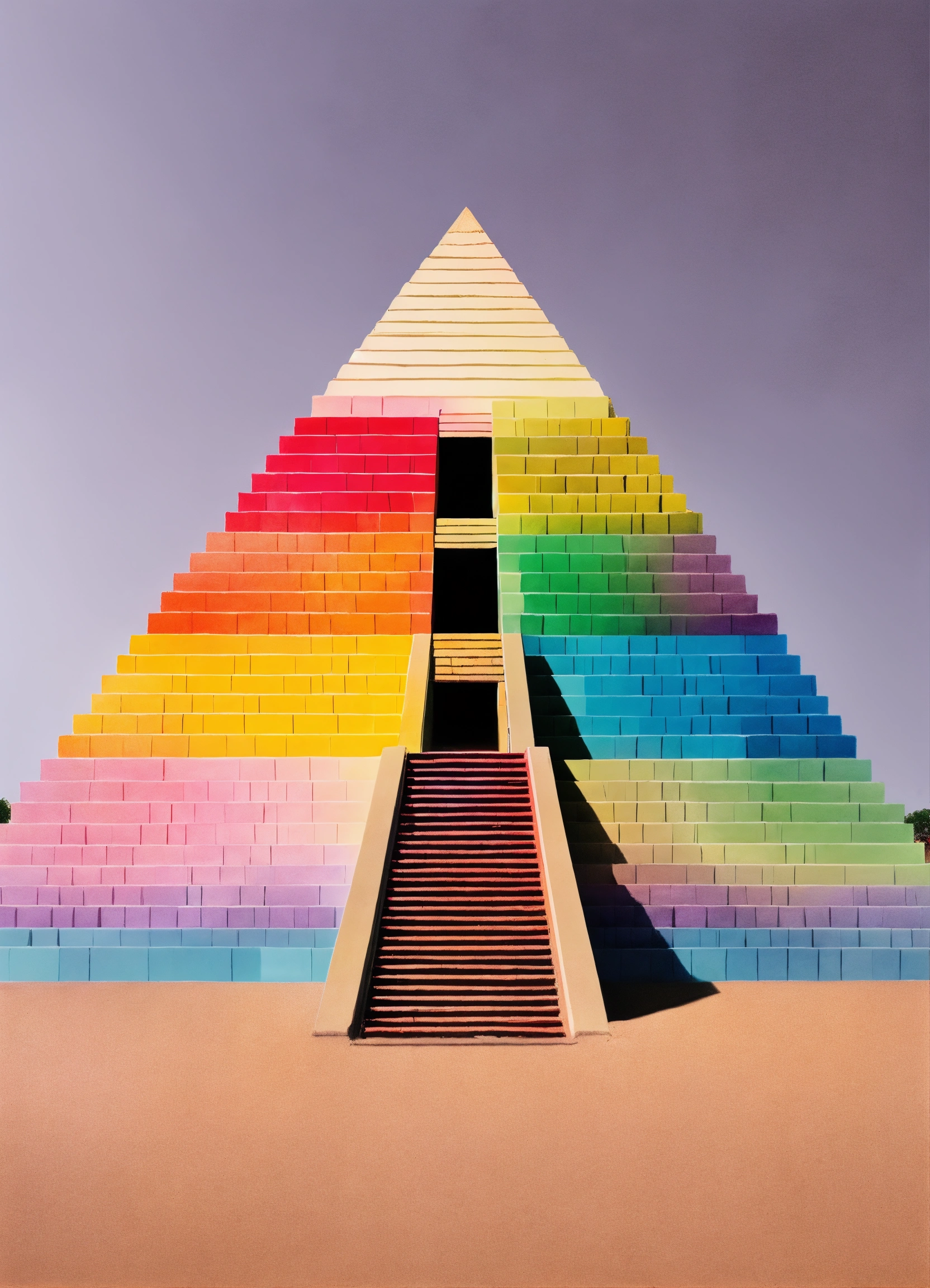 Lexica - A pencil illustration of a pyramid, split in 5 rows, each row ...