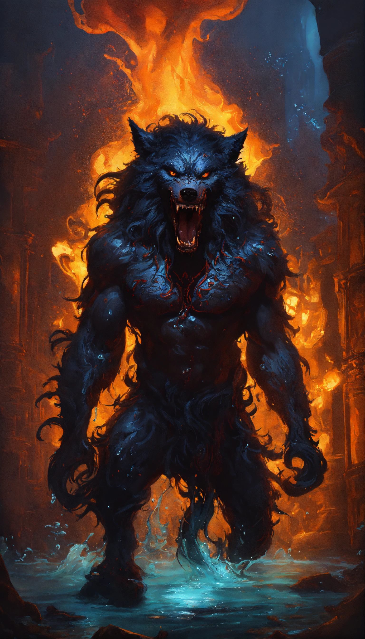 Lexica - Splash art, a quirky liquid portrait of a hauntingly beautiful ...