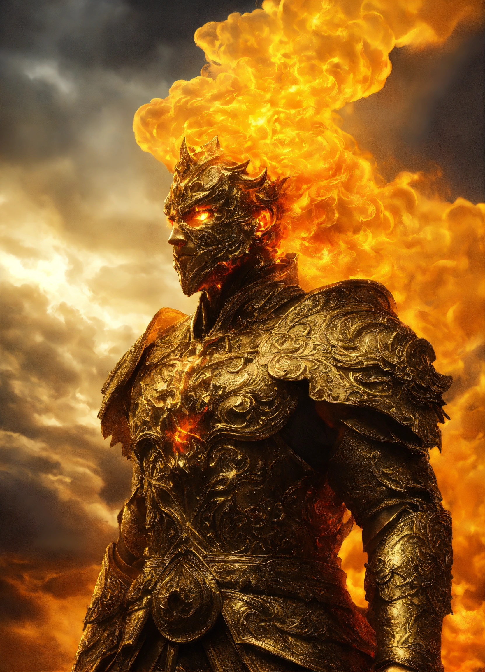 Lexica - Fiery billowing smoke shaped like a human, that is the ...