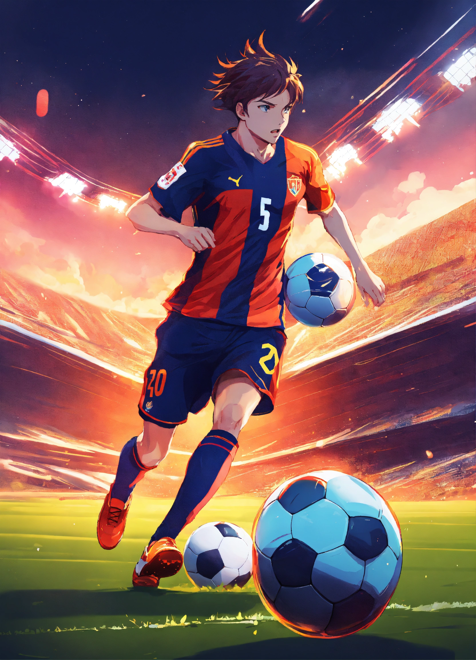 Lexica - Anime style soccer player in 8k vector quality