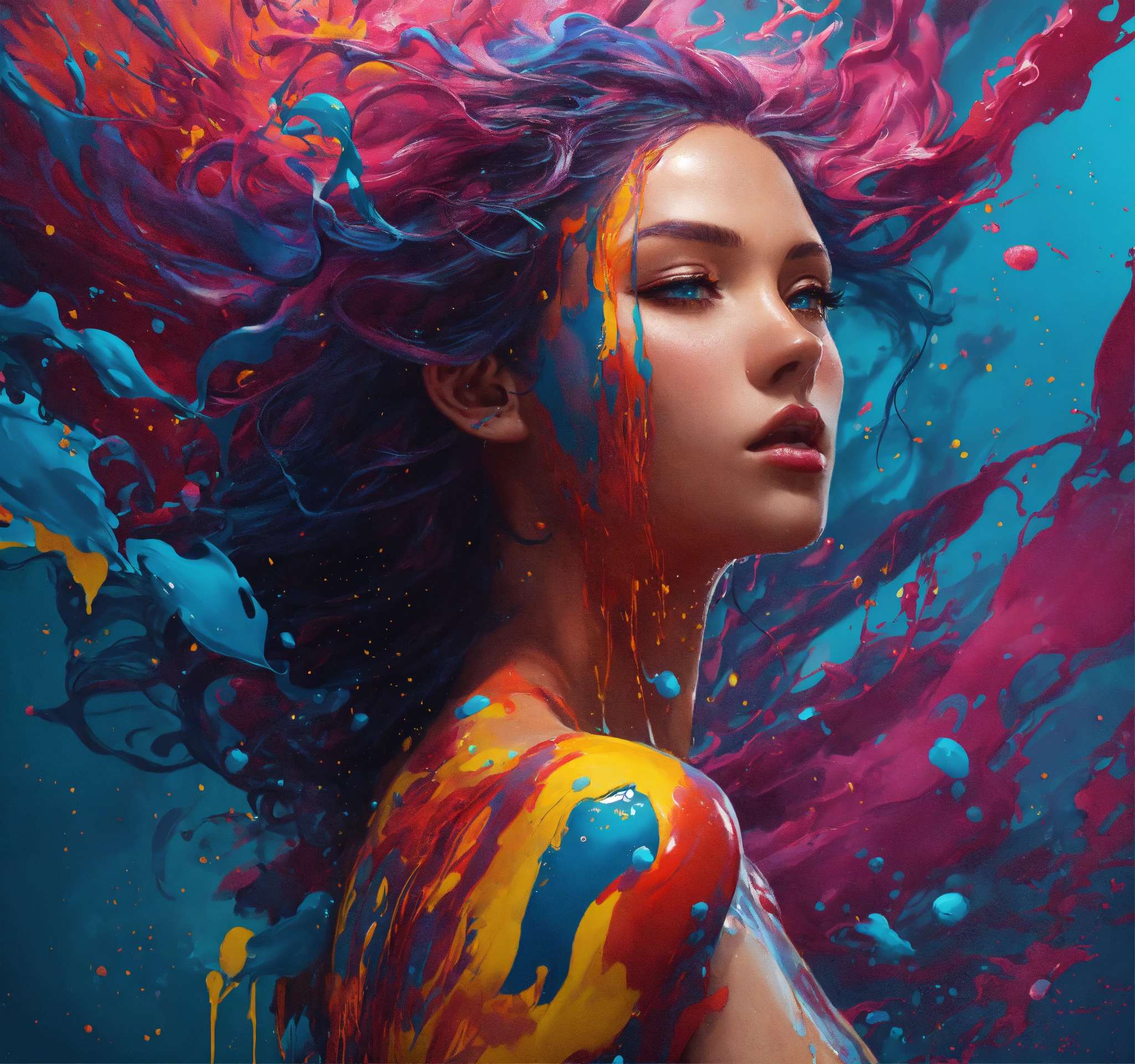 Lexica - Splash art, a stylish woman in a one-piece swimsuit, white ...