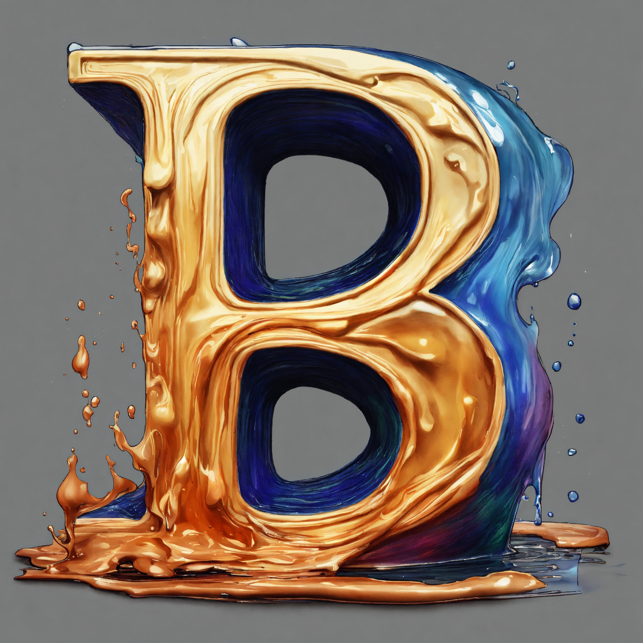 Lexica - Melting letter G, pencil style drawing