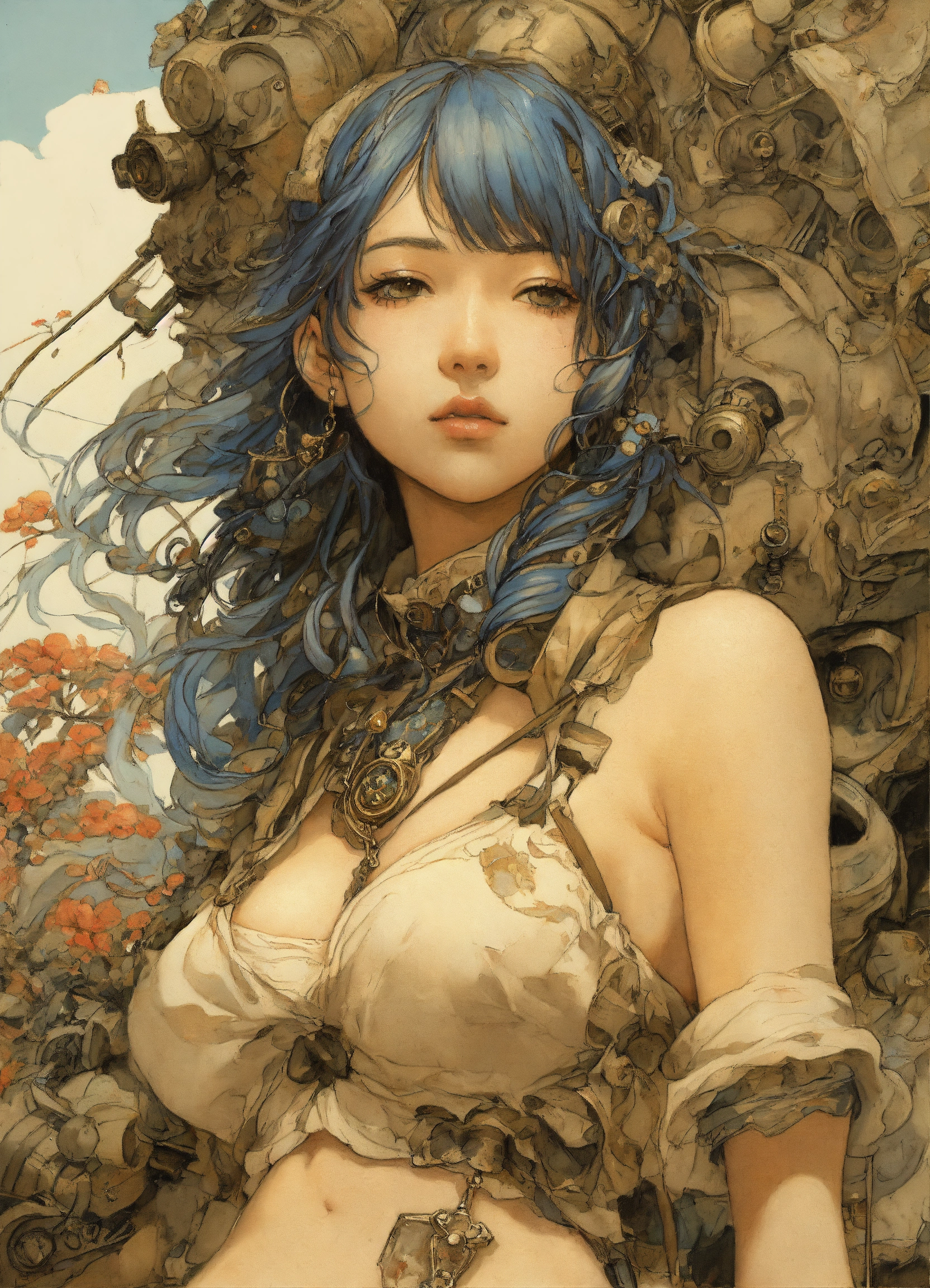 Lexica - A young woman, a detailed painting by Katsuya Terada, featured on pixiv, analytical art ...