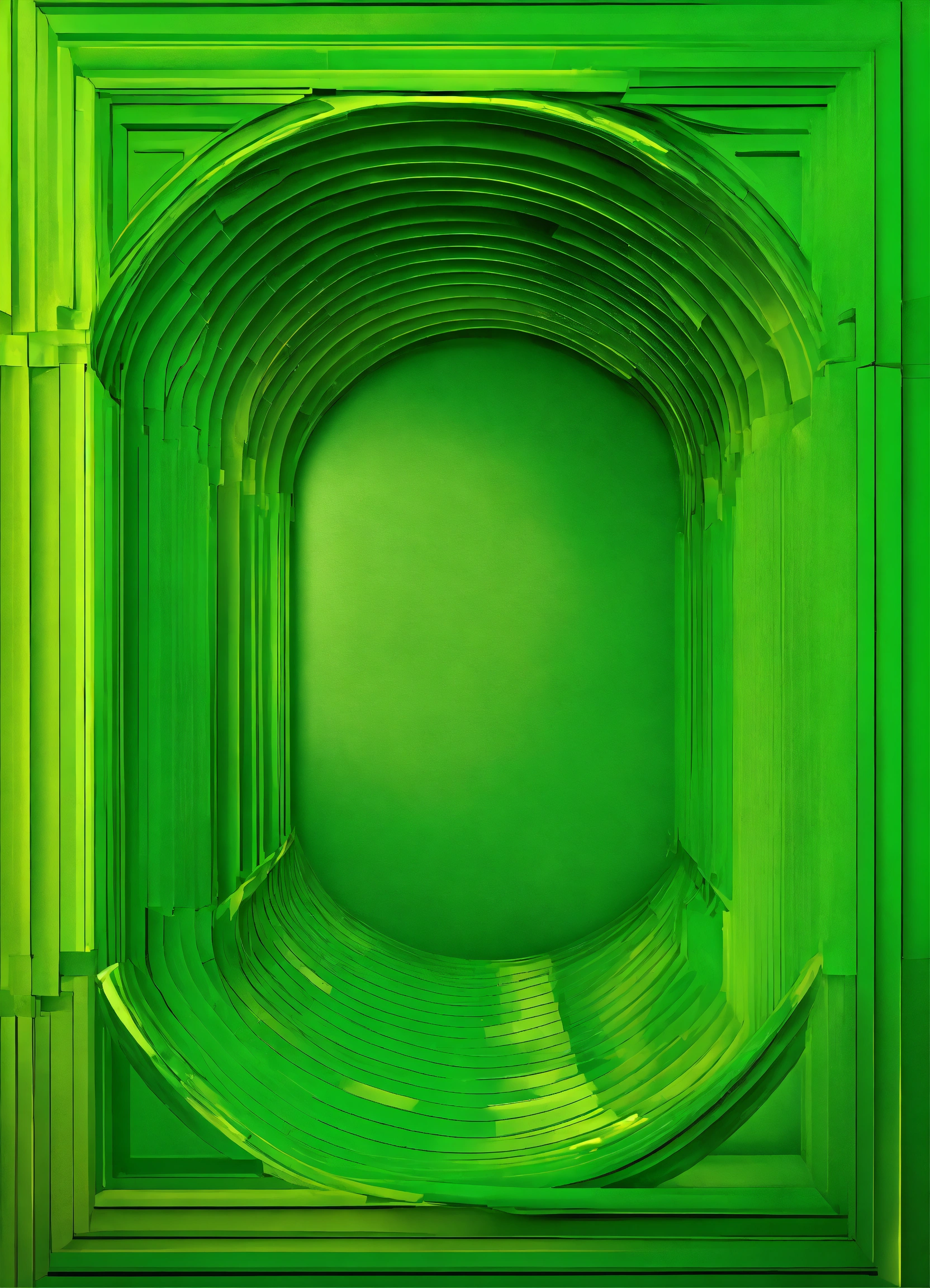 Lexica - Green mathmatical abstract wave inside a long frame