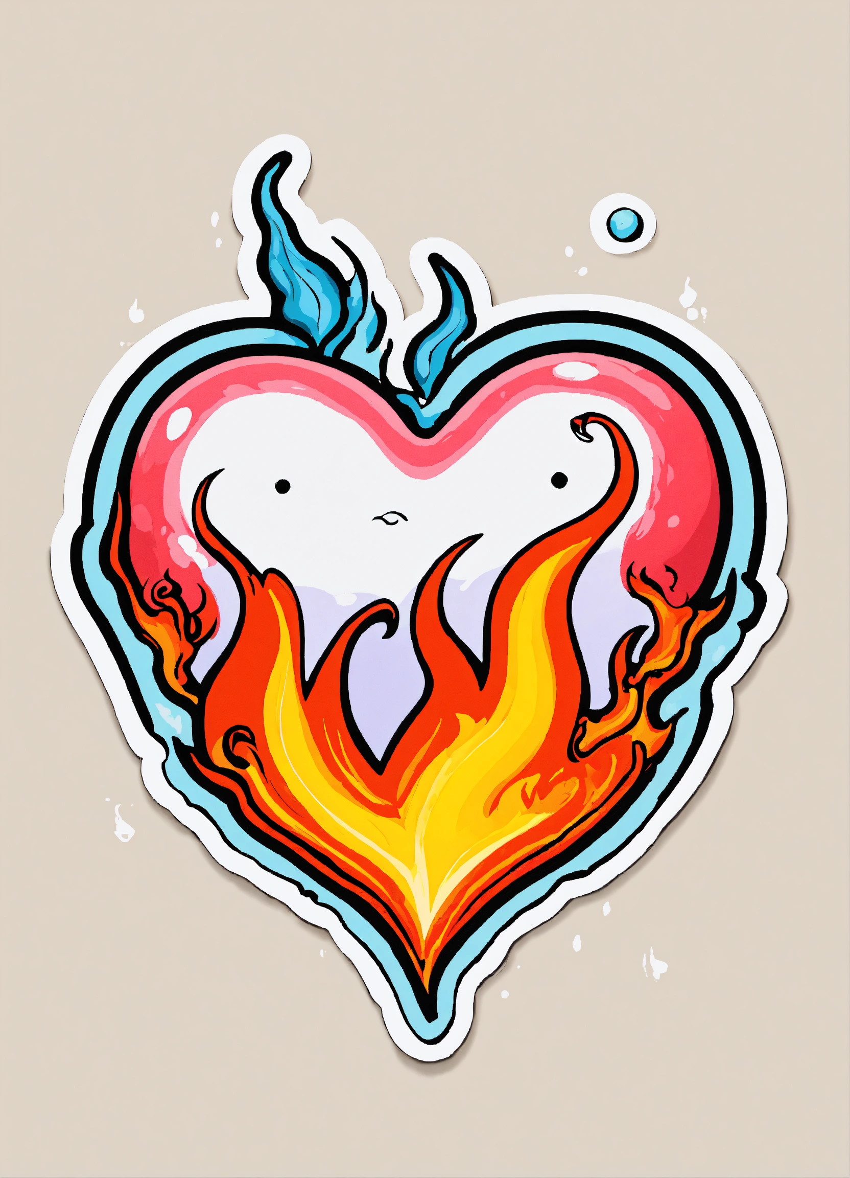Lexica - Sticker, burning heart, melting heart, cute, stylized ...