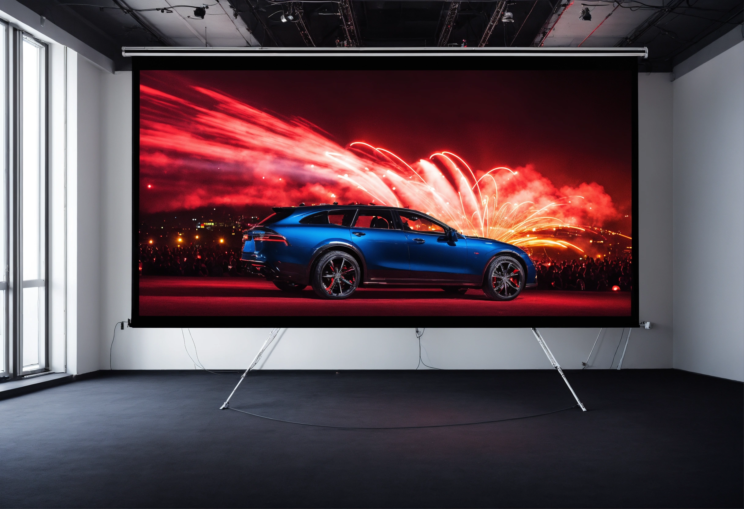 Lexica - Elegant black red white light concert projection screen
