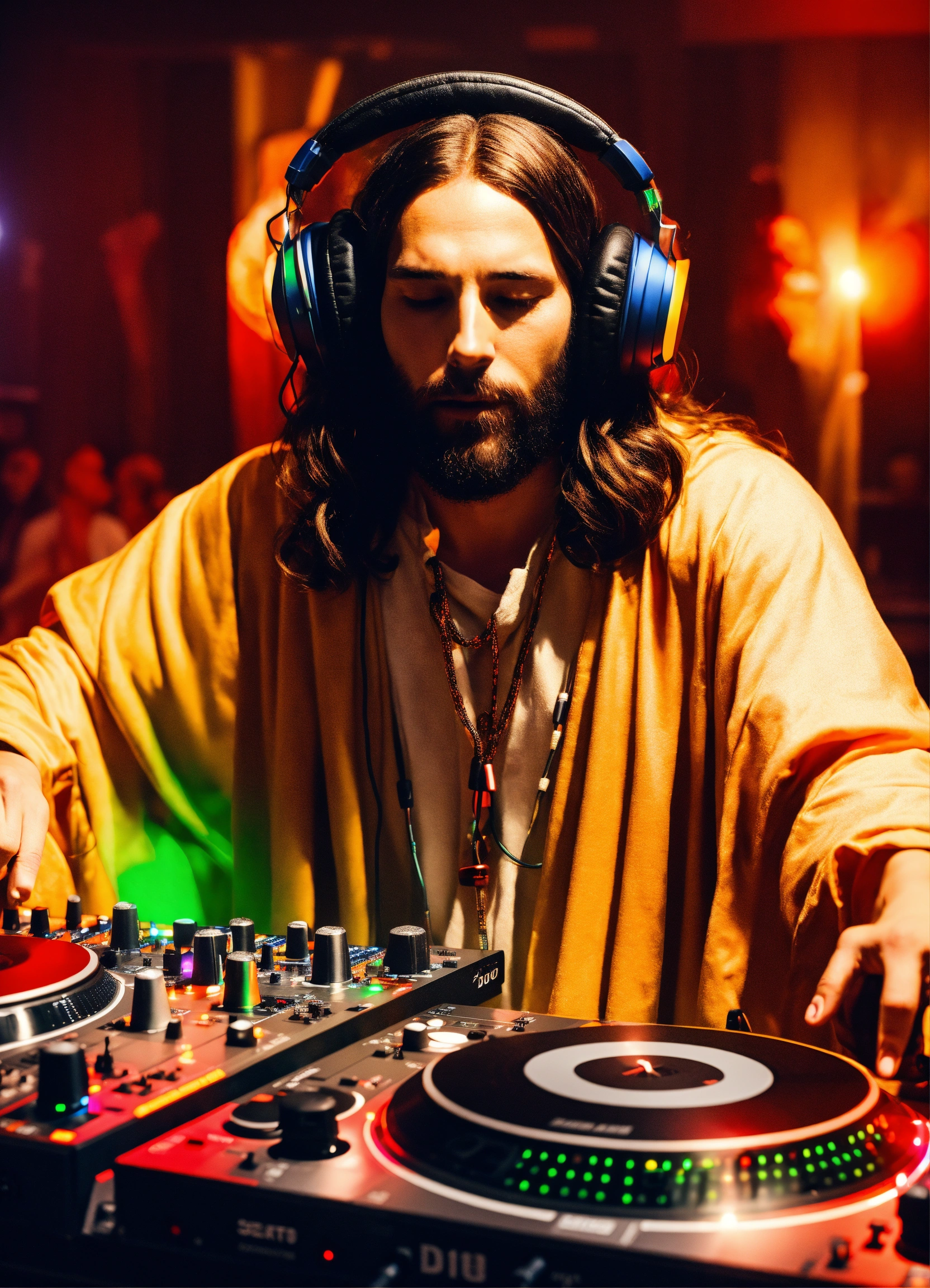 Lexica - Jesus christ celebrating Halloween in a club dj serato ddj1000 ...