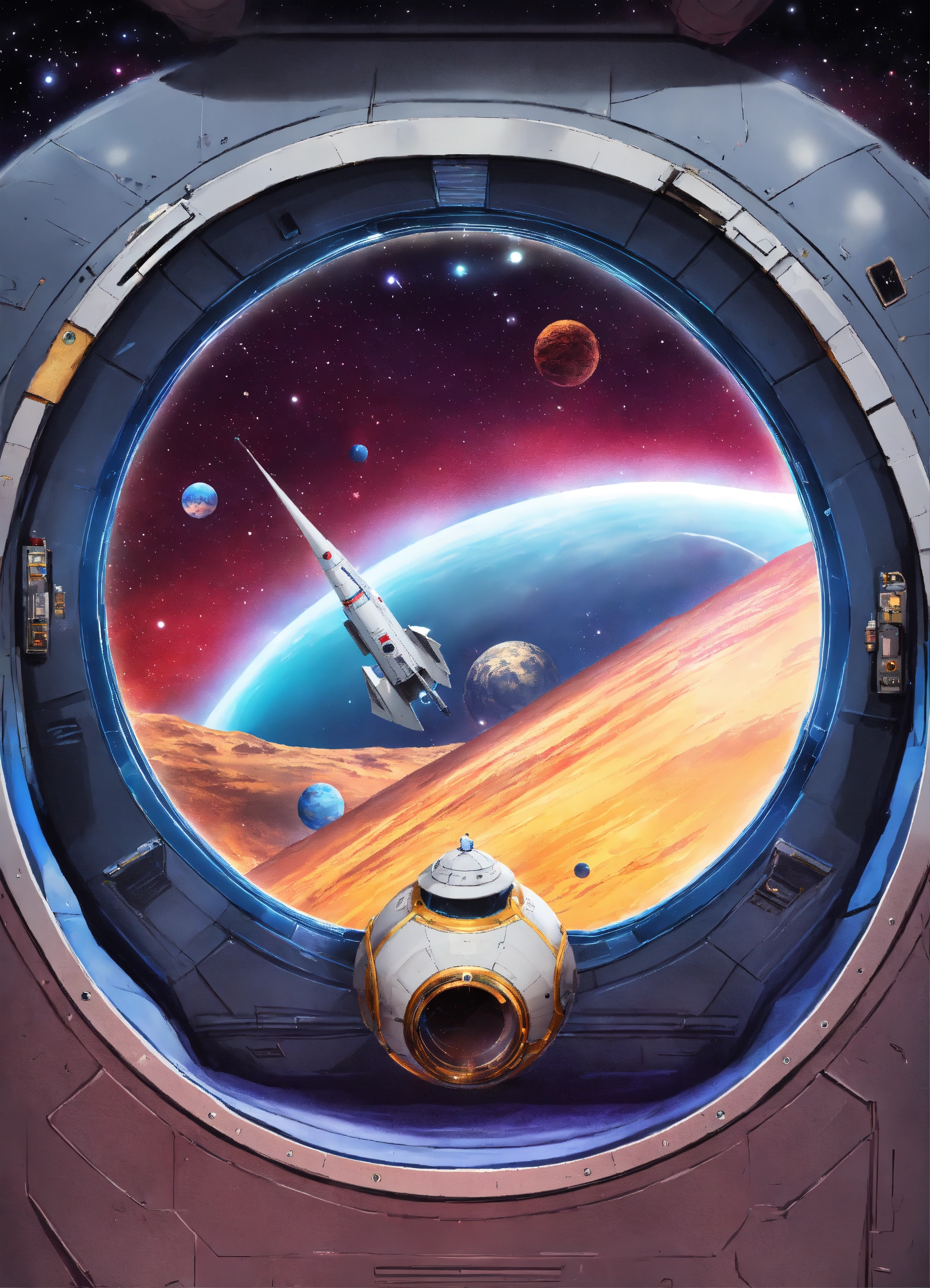 Lexica - Spaceship, porthole, space planet