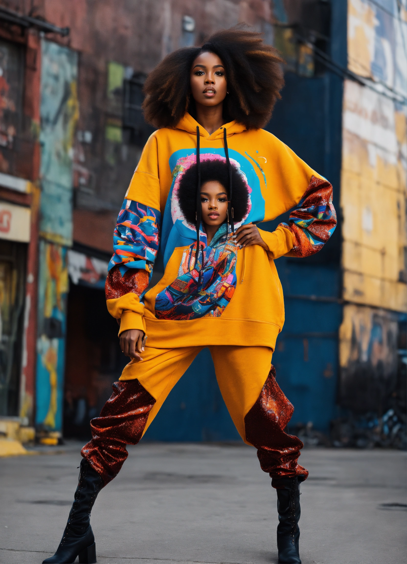 Lexica - Photograph an Afro-Caribbean woman model wearing knee-high ...