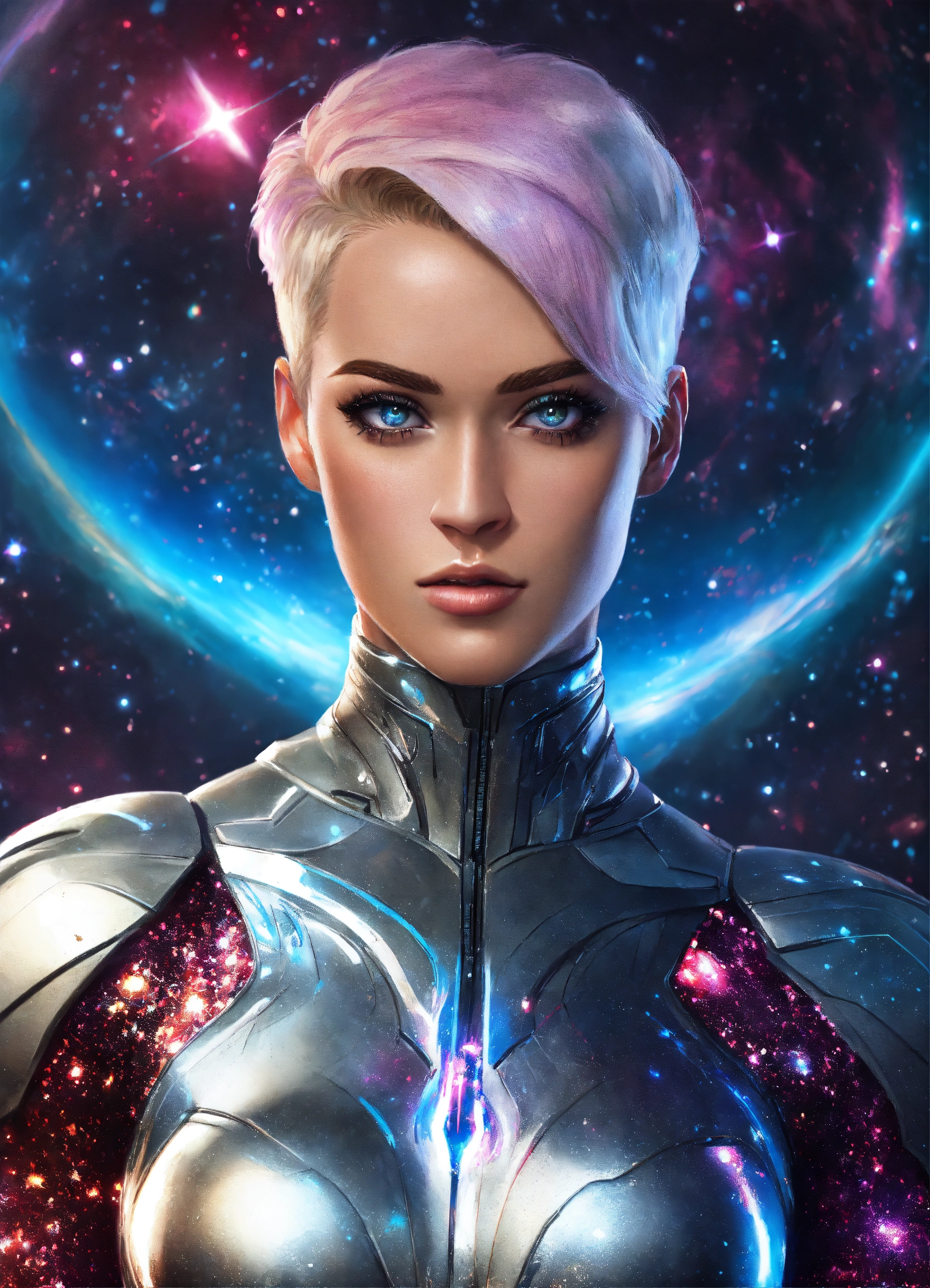 Lexica - Beautiful villain with platine blonde short hair, katy perry ...