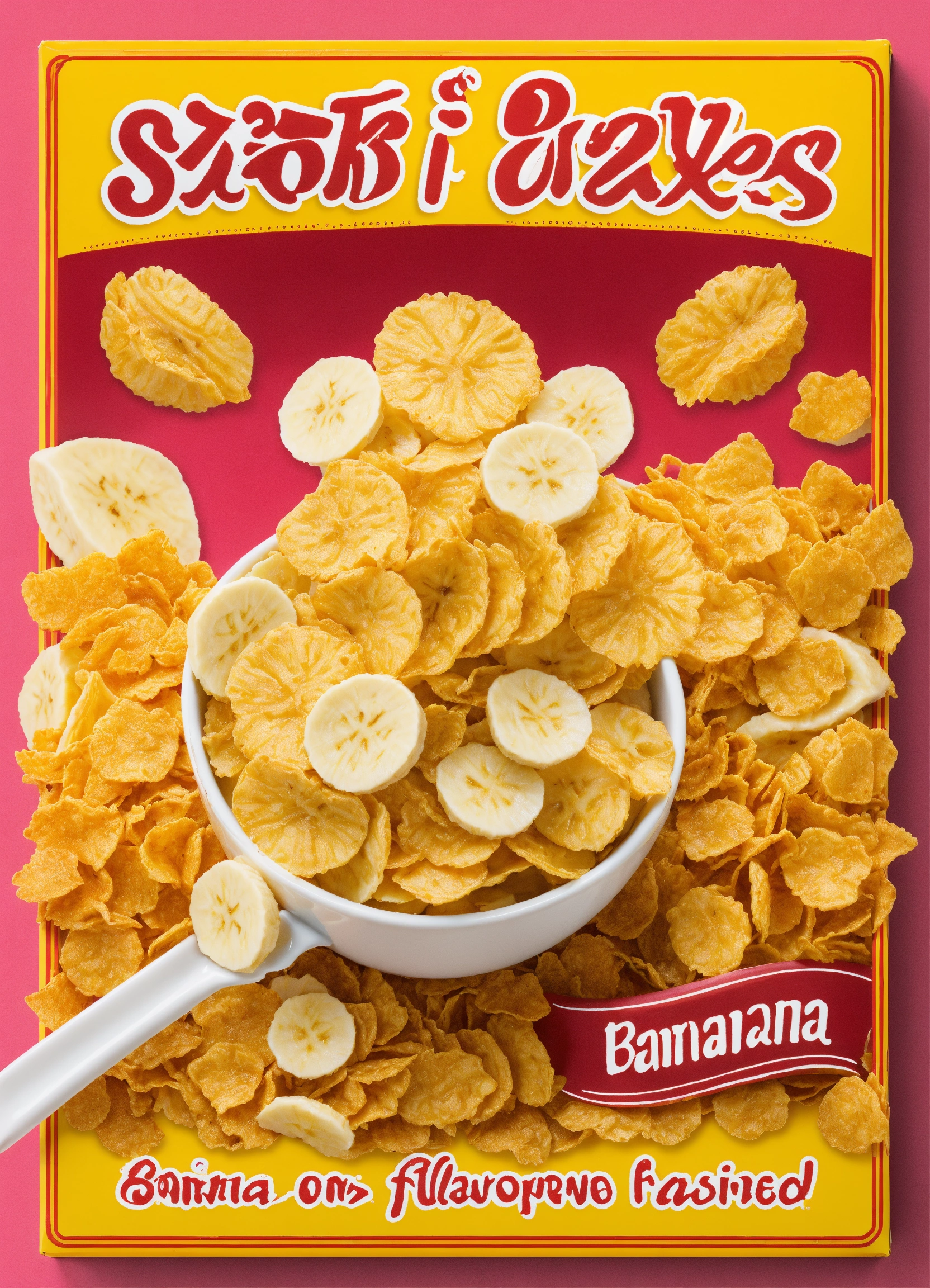 Lexica - Cornflakes box banana flavored
