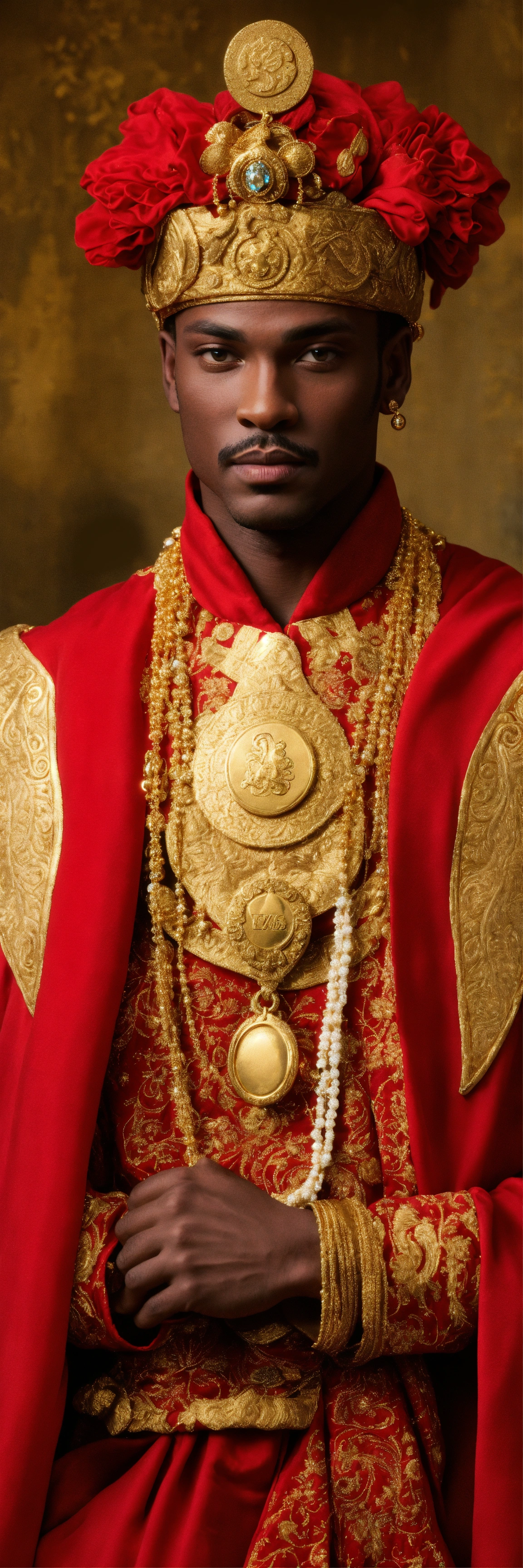 Lexica - Prince BORNOGO white skin appeared in a red Robe, with a Gold ...