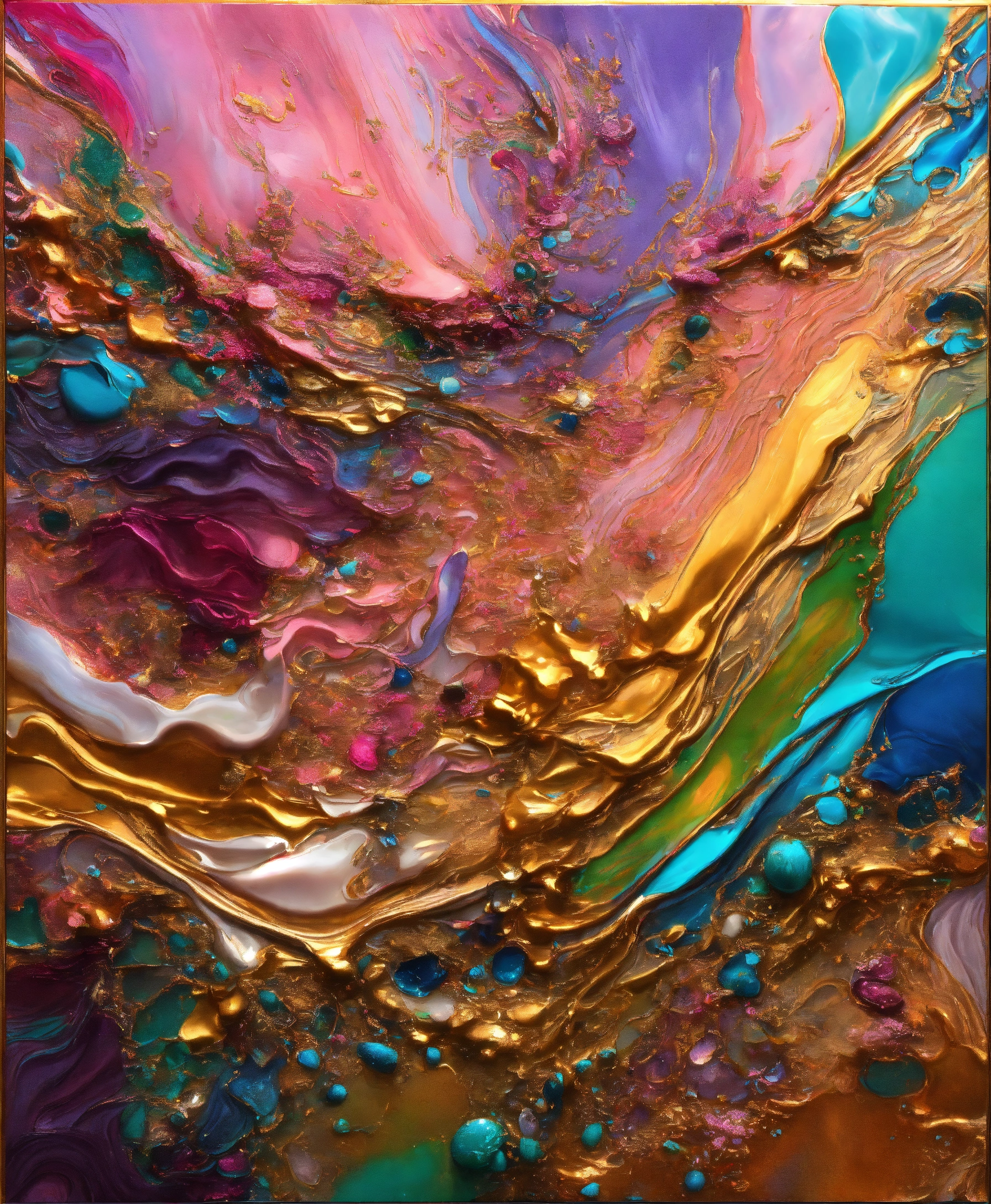 Lexica - Colorful abstract painting oil and water complex complicated ...