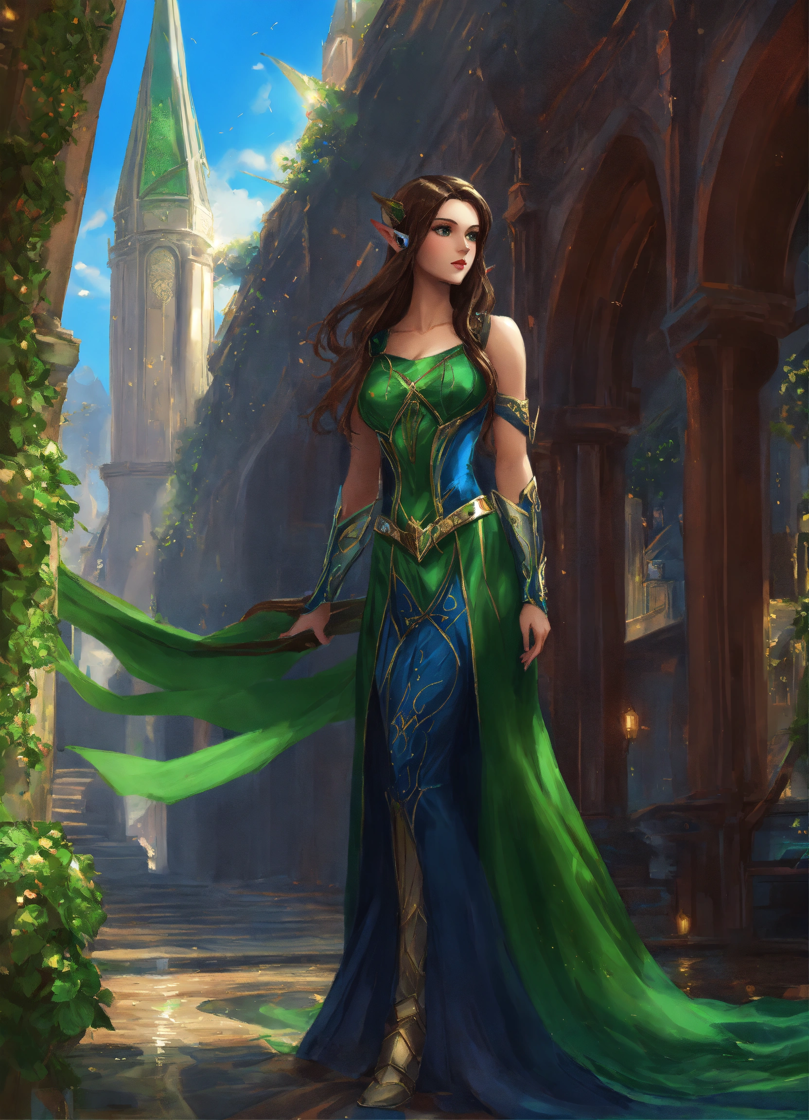 Lexica - Drawing of an elf, royalty, sci fi, cybernetic, navy blue and ...