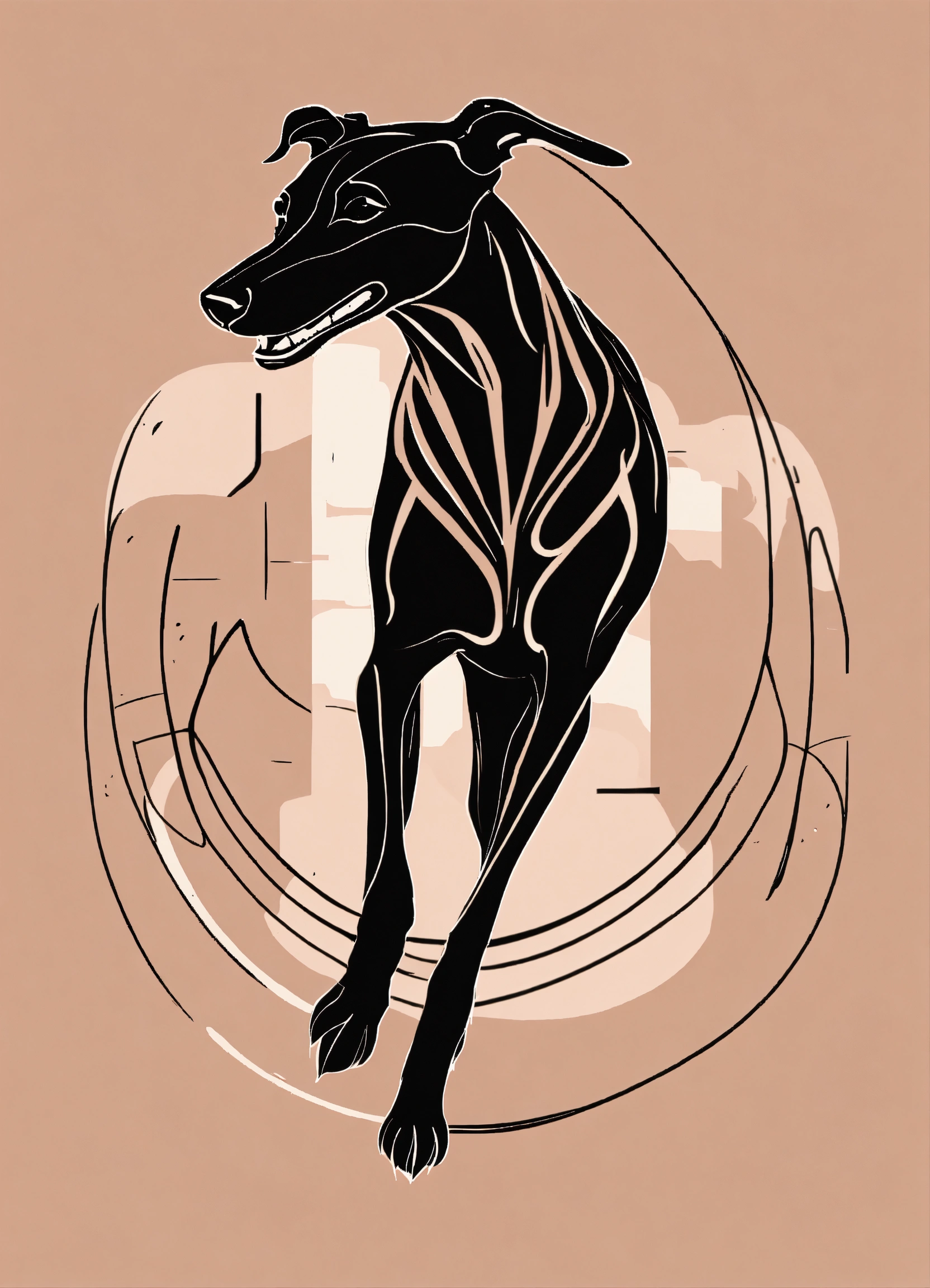 Lexica - A beautiful design of minimalist running greyhound by quibe ...
