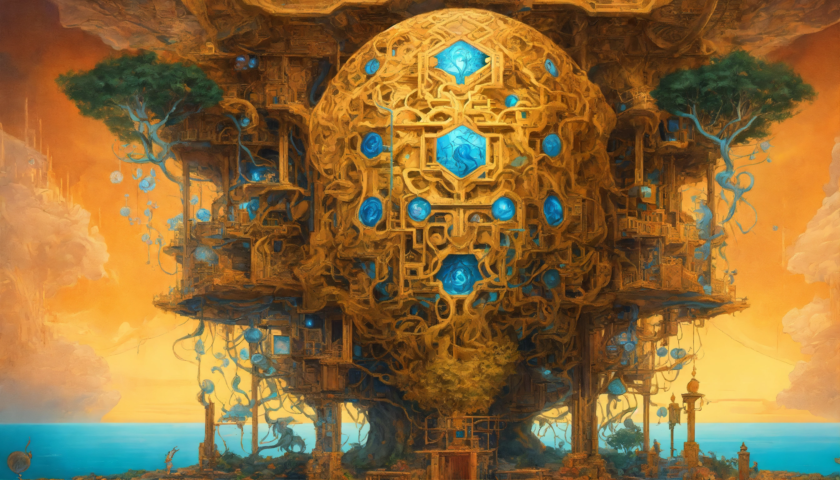 Lexica - Taoist monk tesseract body fractal three point perspective ...