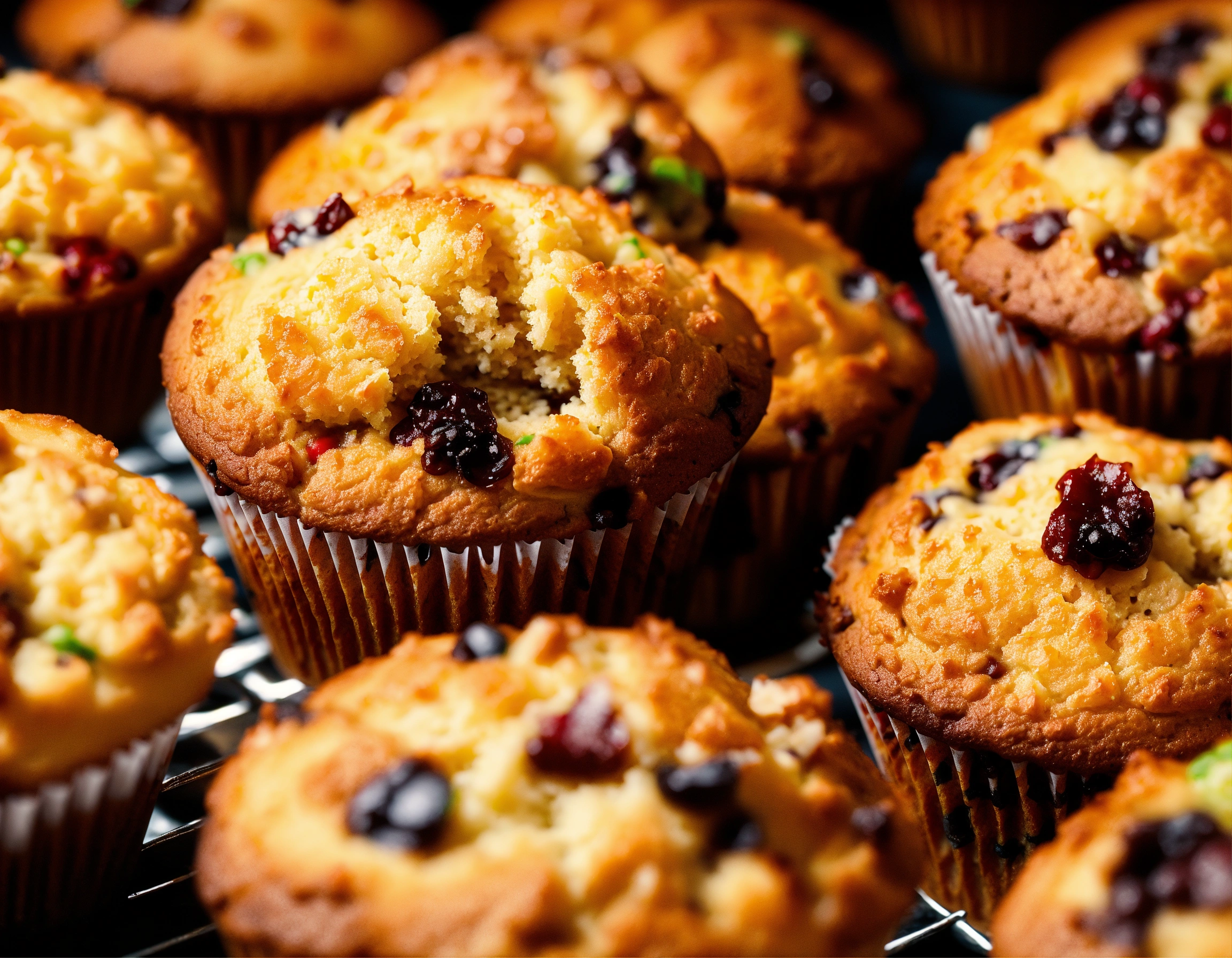 Lexica - Muffins of all kinds fresh from the oven steam rising ...
