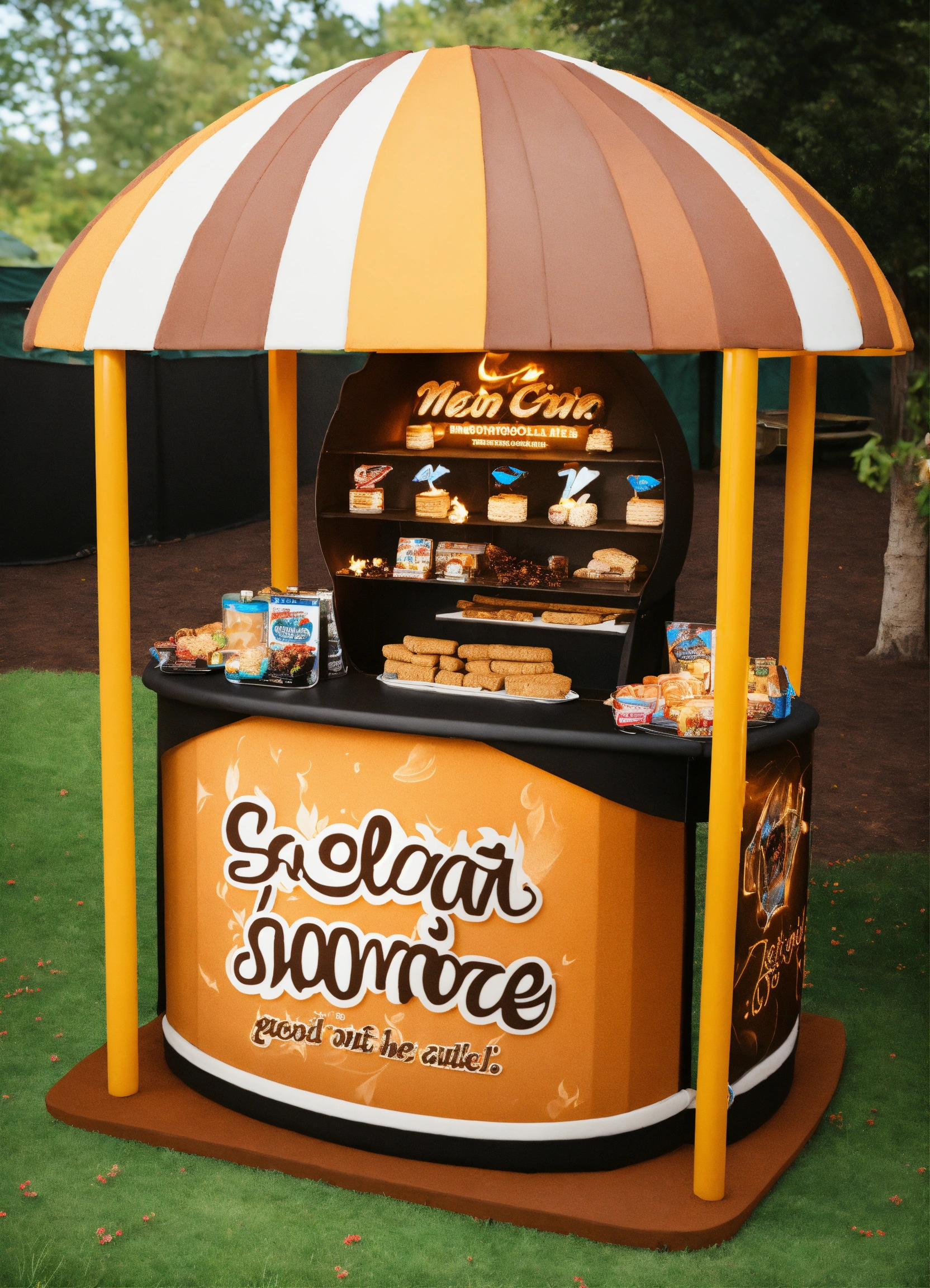 Lexica - Elegant igloo booth to sell smores outdoor 3d sign