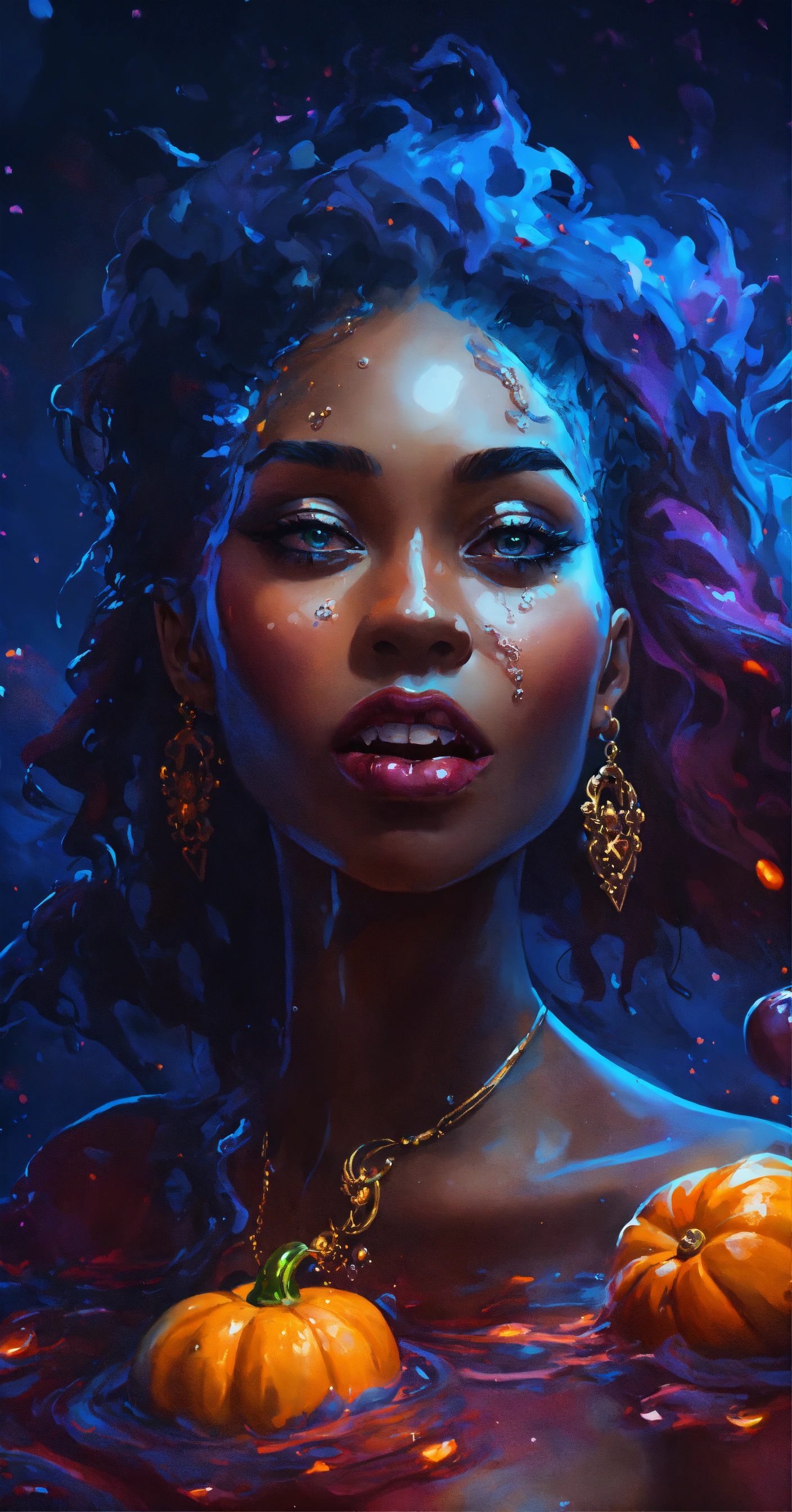 Lexica - Splash art, a quirky liquid portrait of a hauntingly beautiful ...