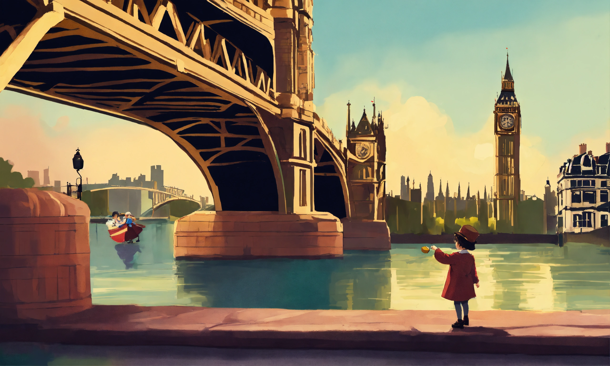 Lexica - Create an image depicting a charming scene of the London ...