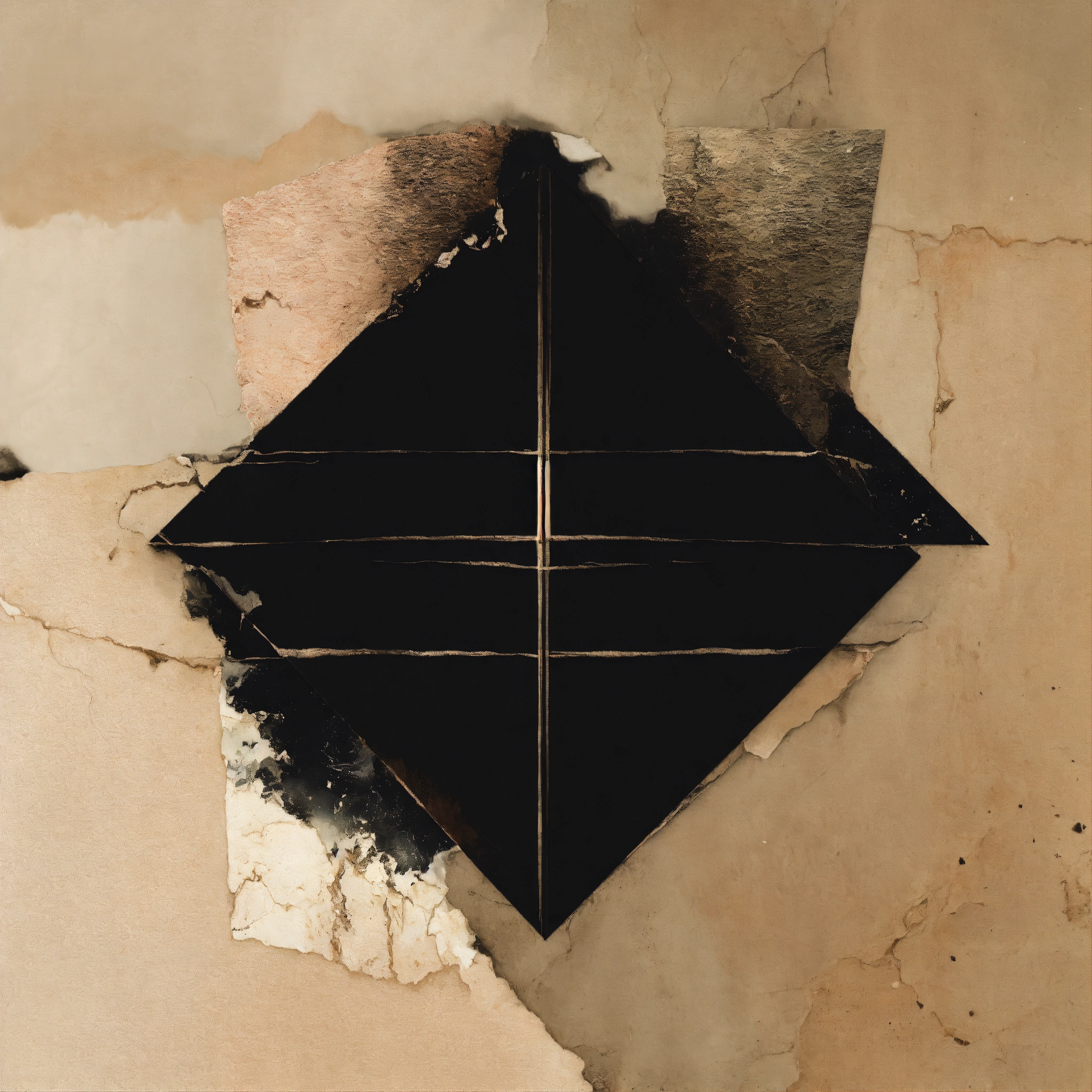 Lexica - Album cover, Fragments, dark design, texture, pastels cream black