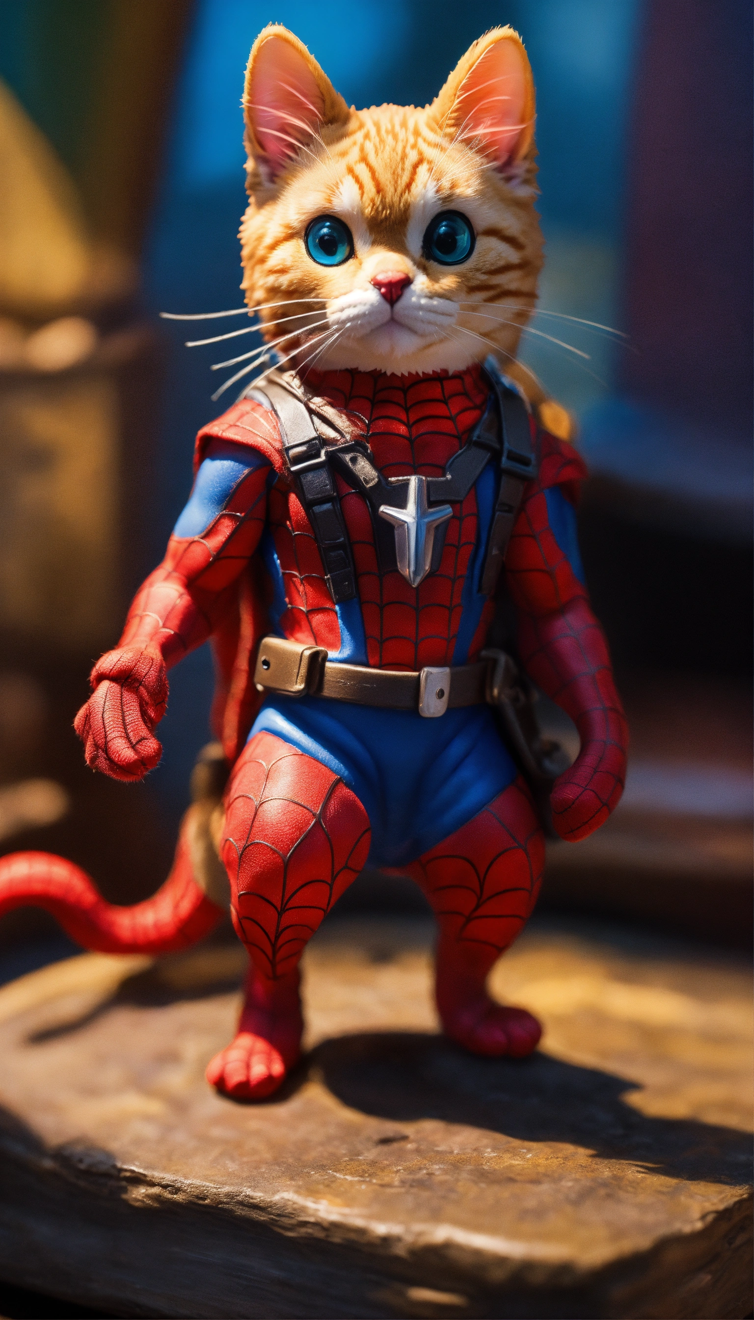 Lexica - Spiderman themed Cute cat, cat adventurer figure, product shot ...