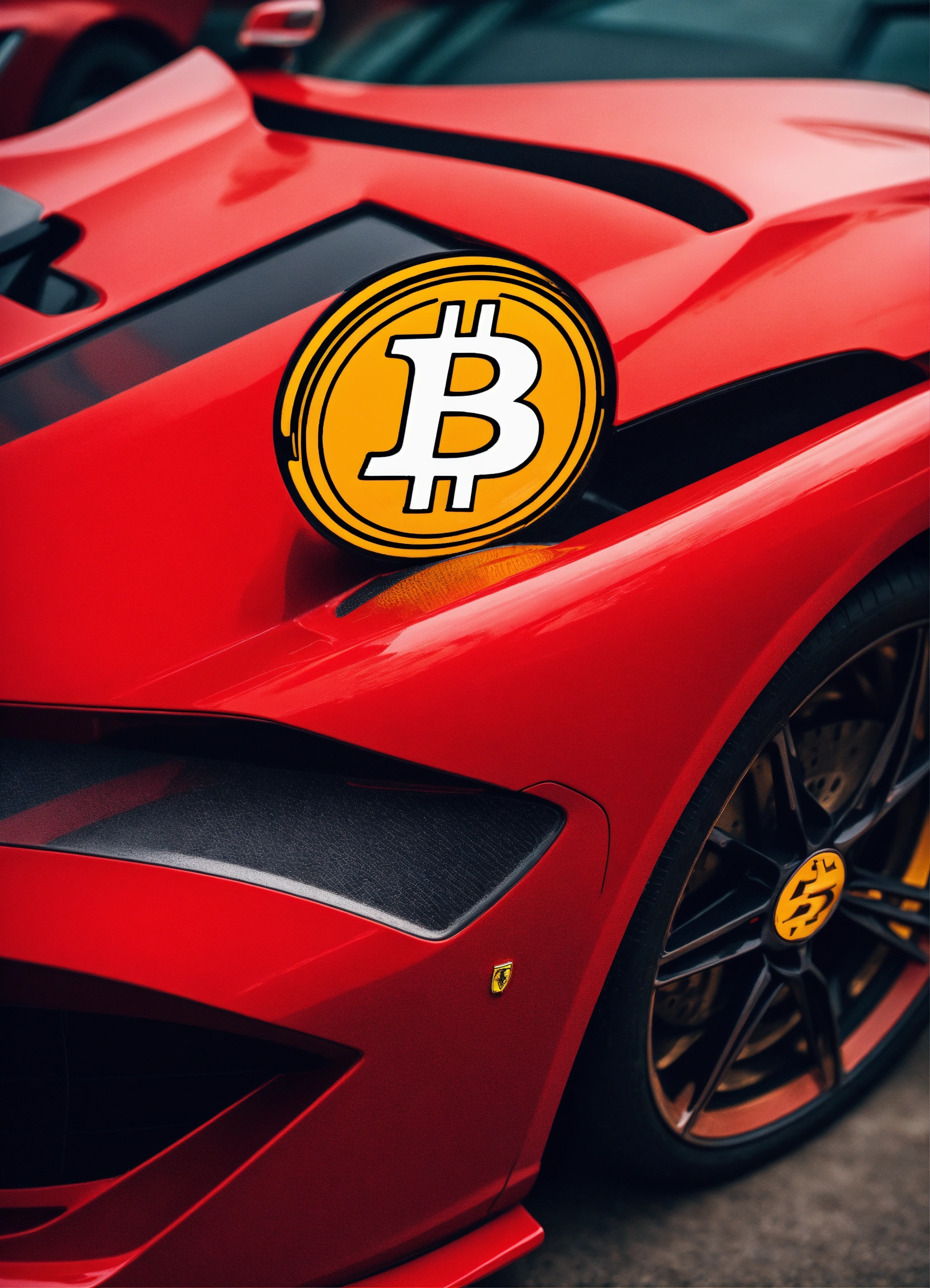 Lexica - BITCOIN LOGO ON A Ferrari