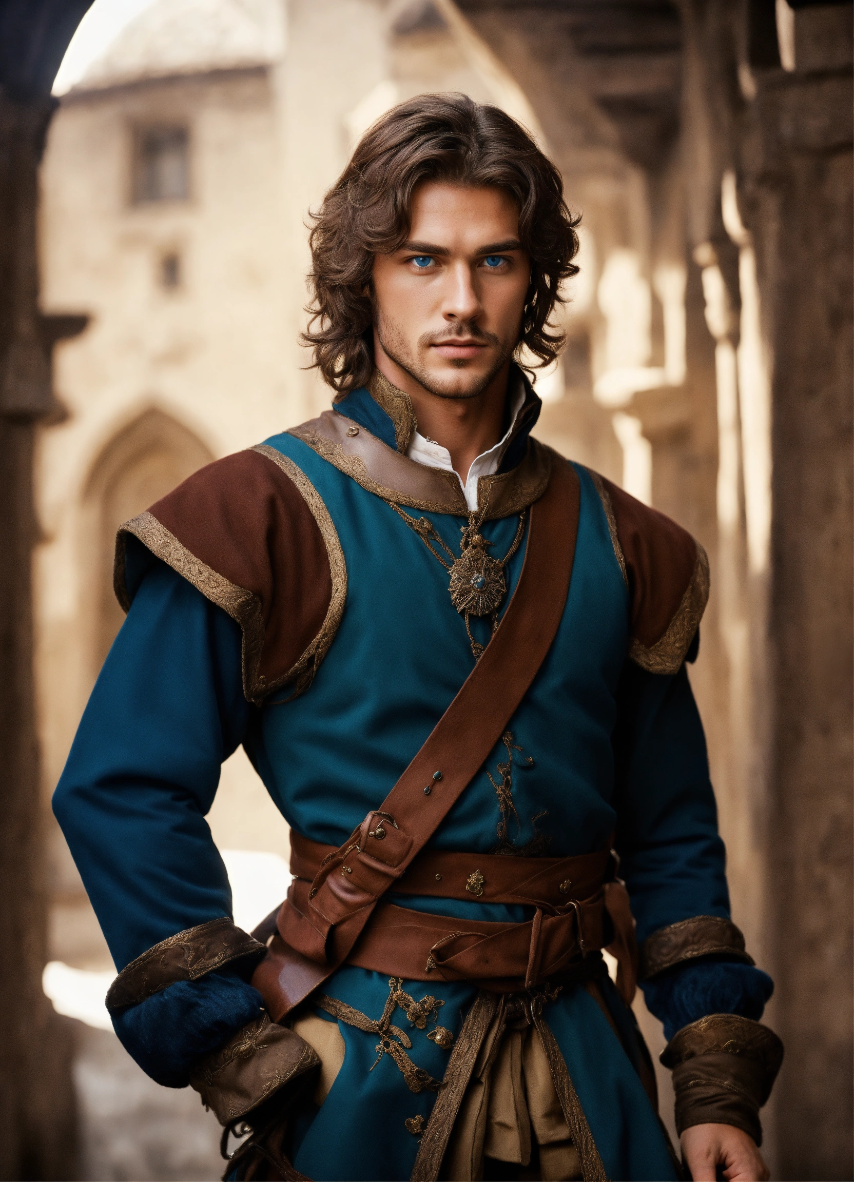 Lexica - Very handsome man, blue eyes, brown hair, courageous, count ...