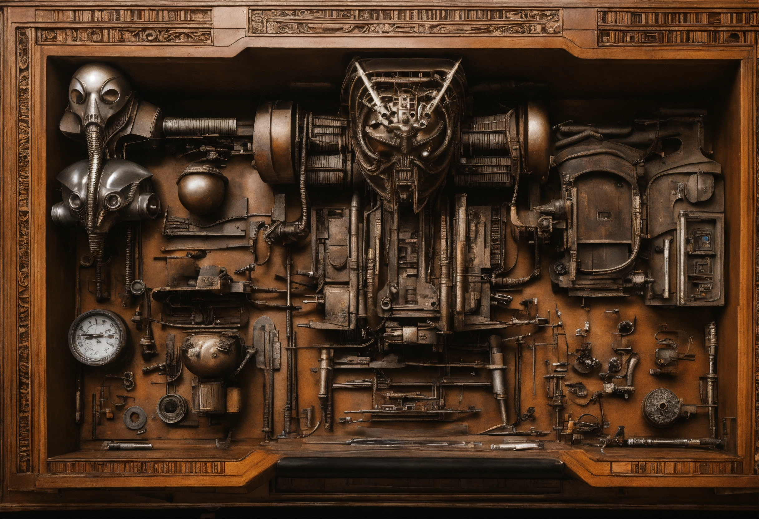 Lexica - Top view worktable desk H.R Giger style