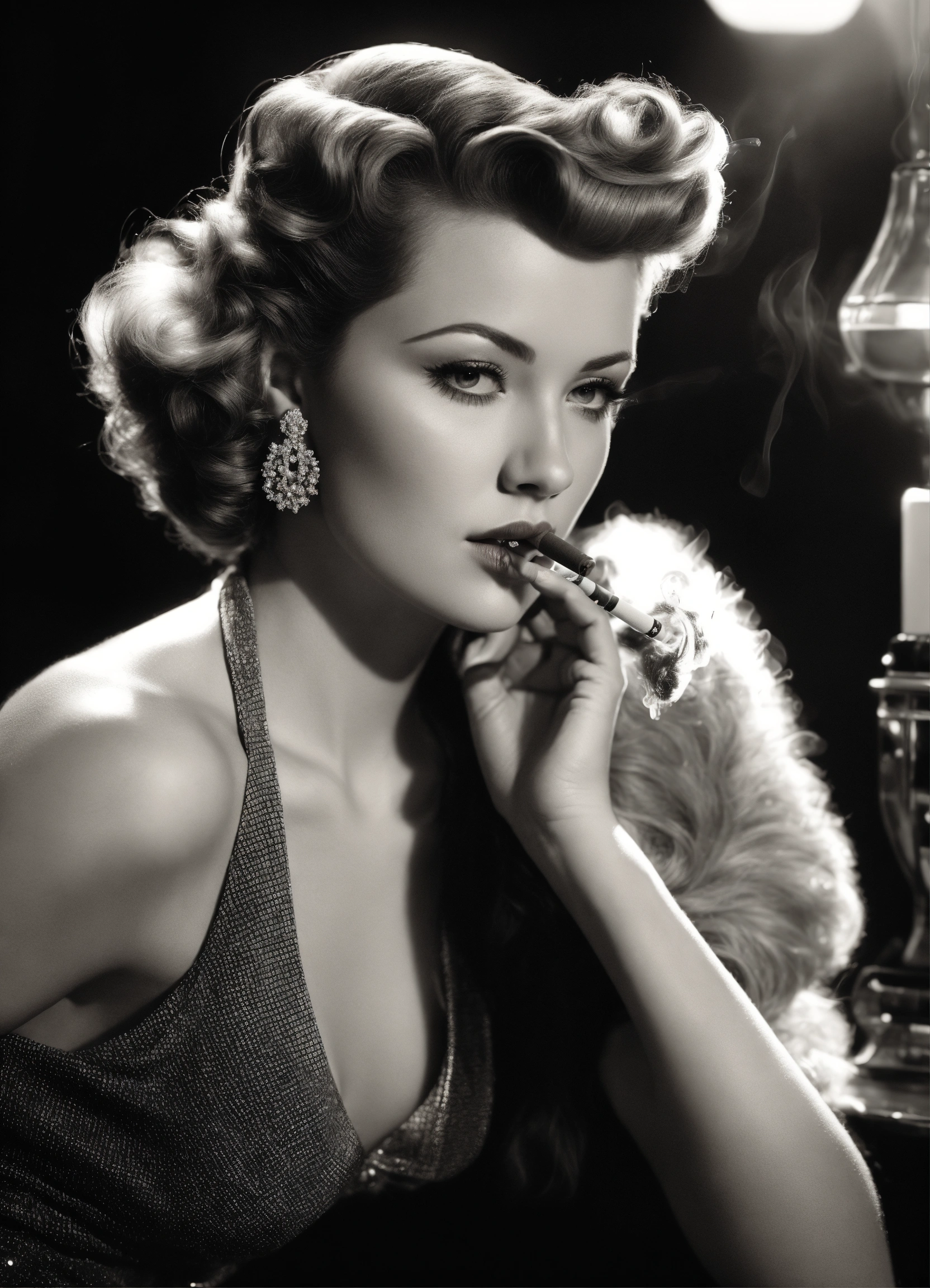 Lexica - Photorealistic, blackandwhite, hollywood goddess, 40s style ...