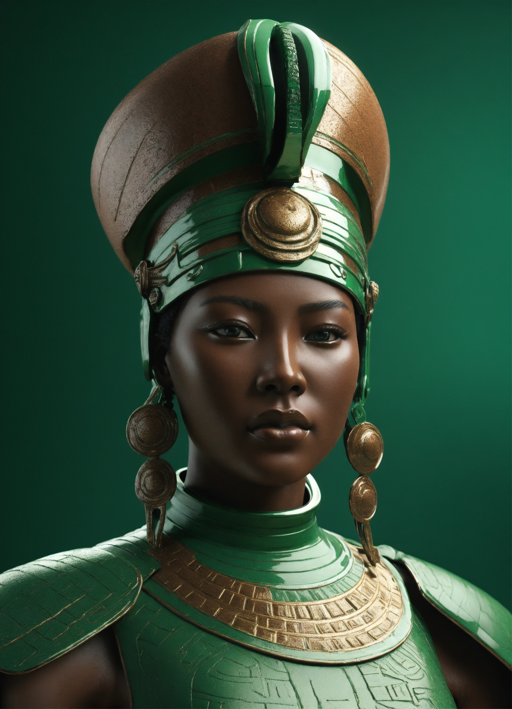 Lexica - A dark skinned African black woman terra cotta warrior in ...