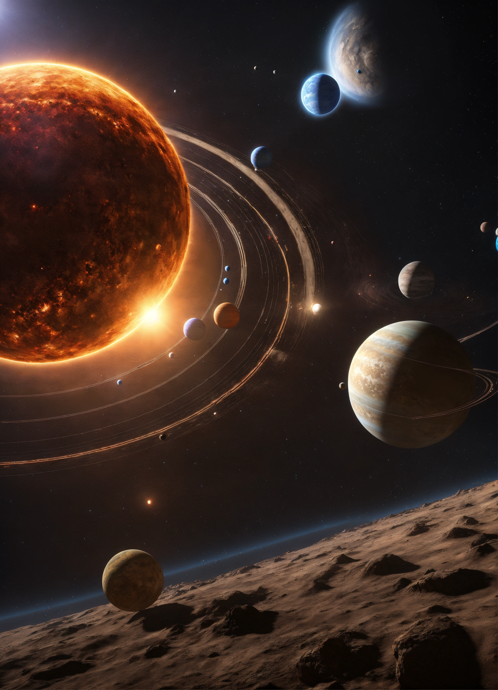 Lexica - Solar system, unreal engine render, 8k