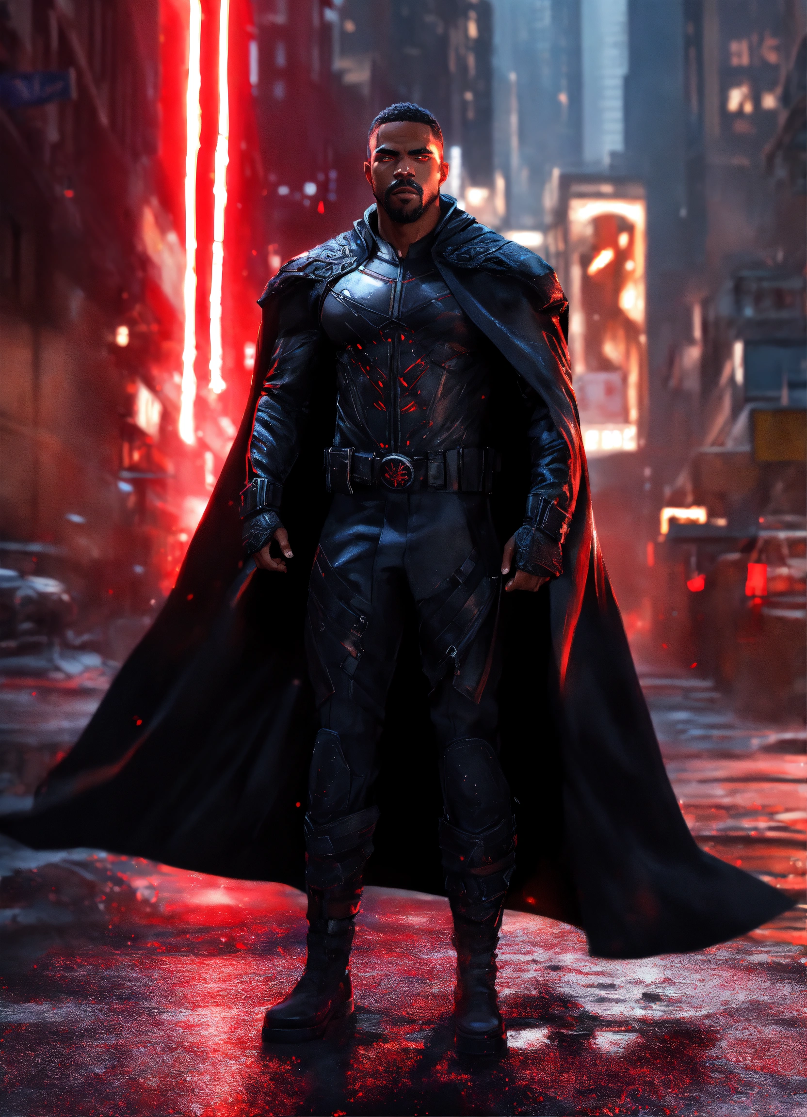 Lexica - Full body of an evil Handsome black man with short hair ...