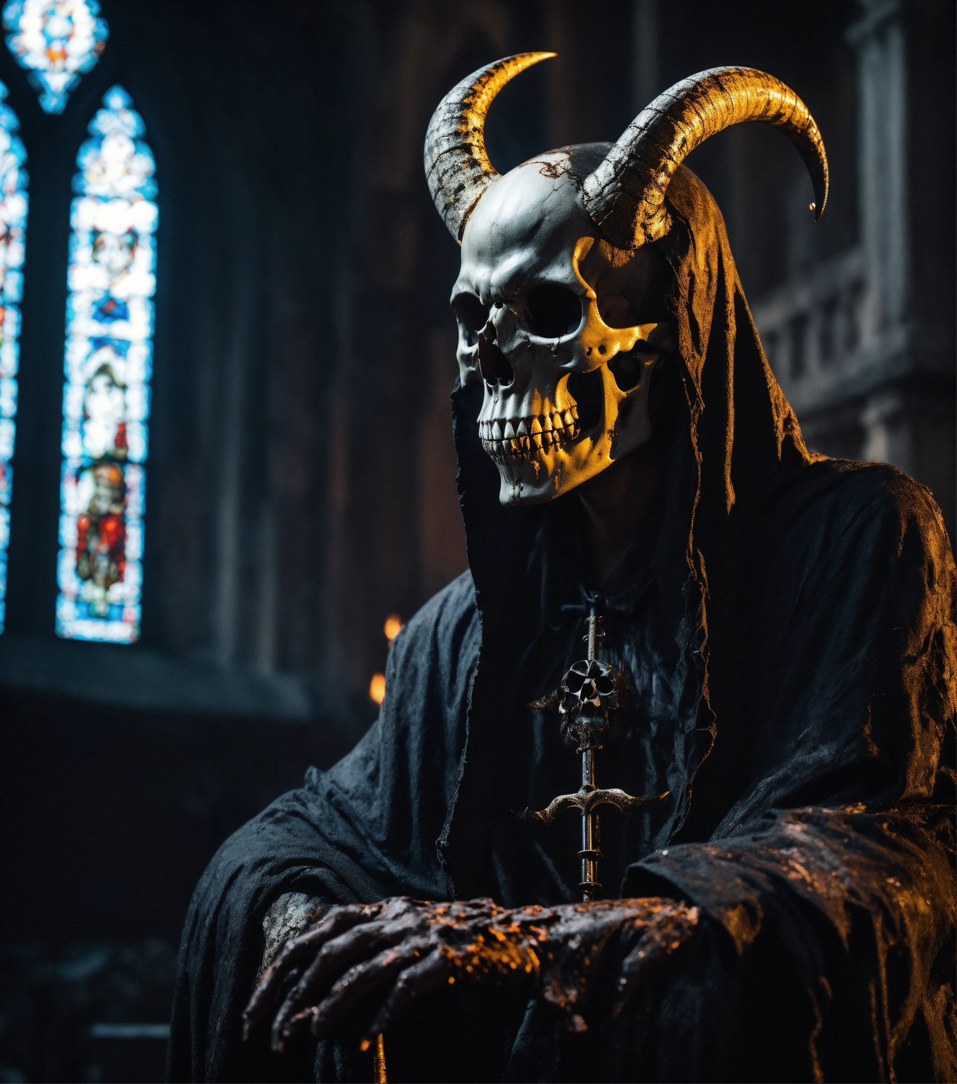 Lexica - Demonic skull, grim reaper, death, rotting flesh, glowing eyes ...