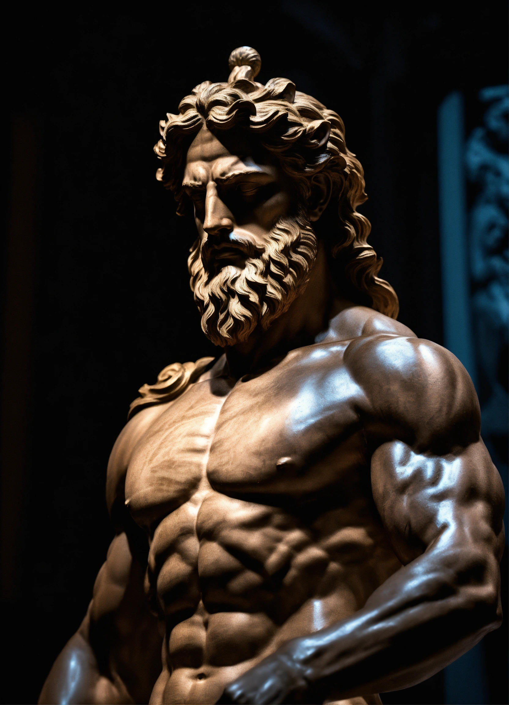 Lexica - Stoic Greek statue with very muscular body in profile, strong ...