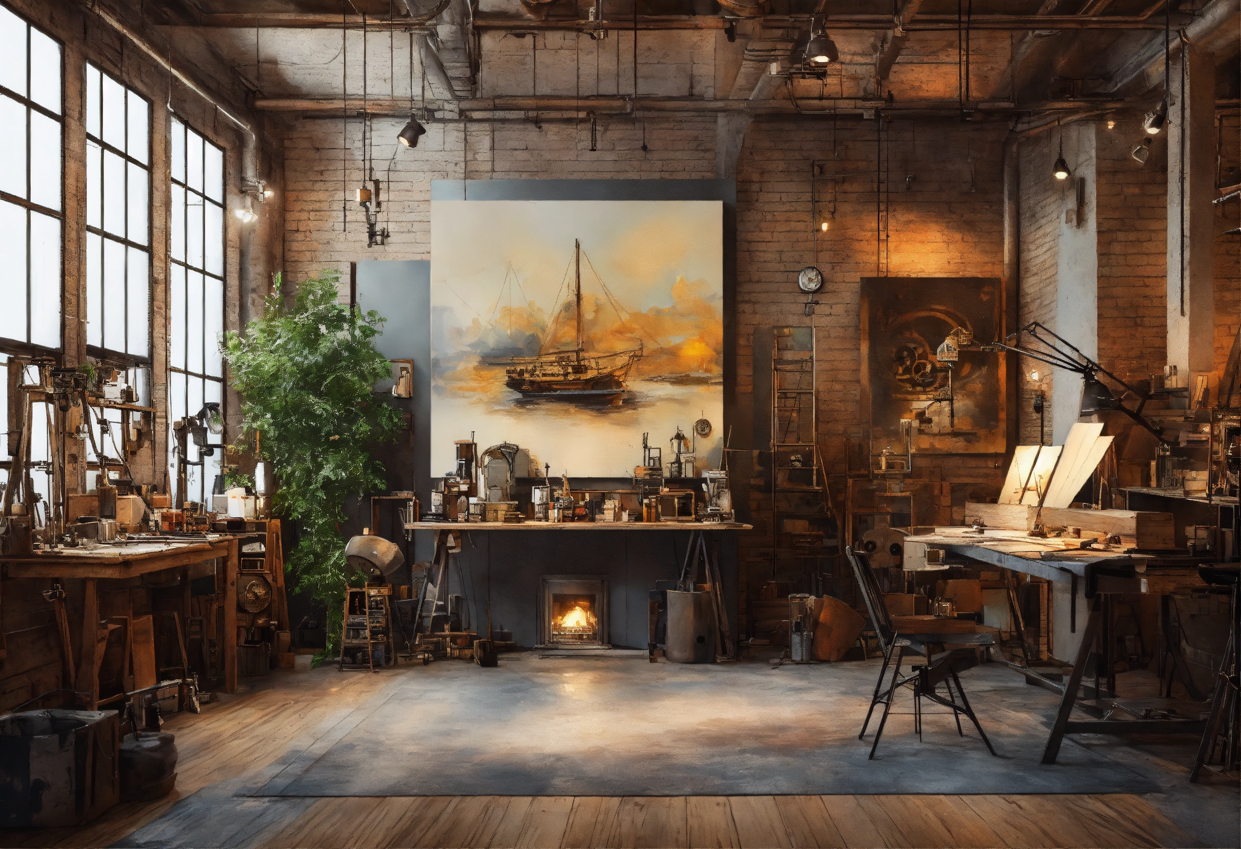 Lexica - Art studio scandinavin,industrial loft, steampunk retro ...